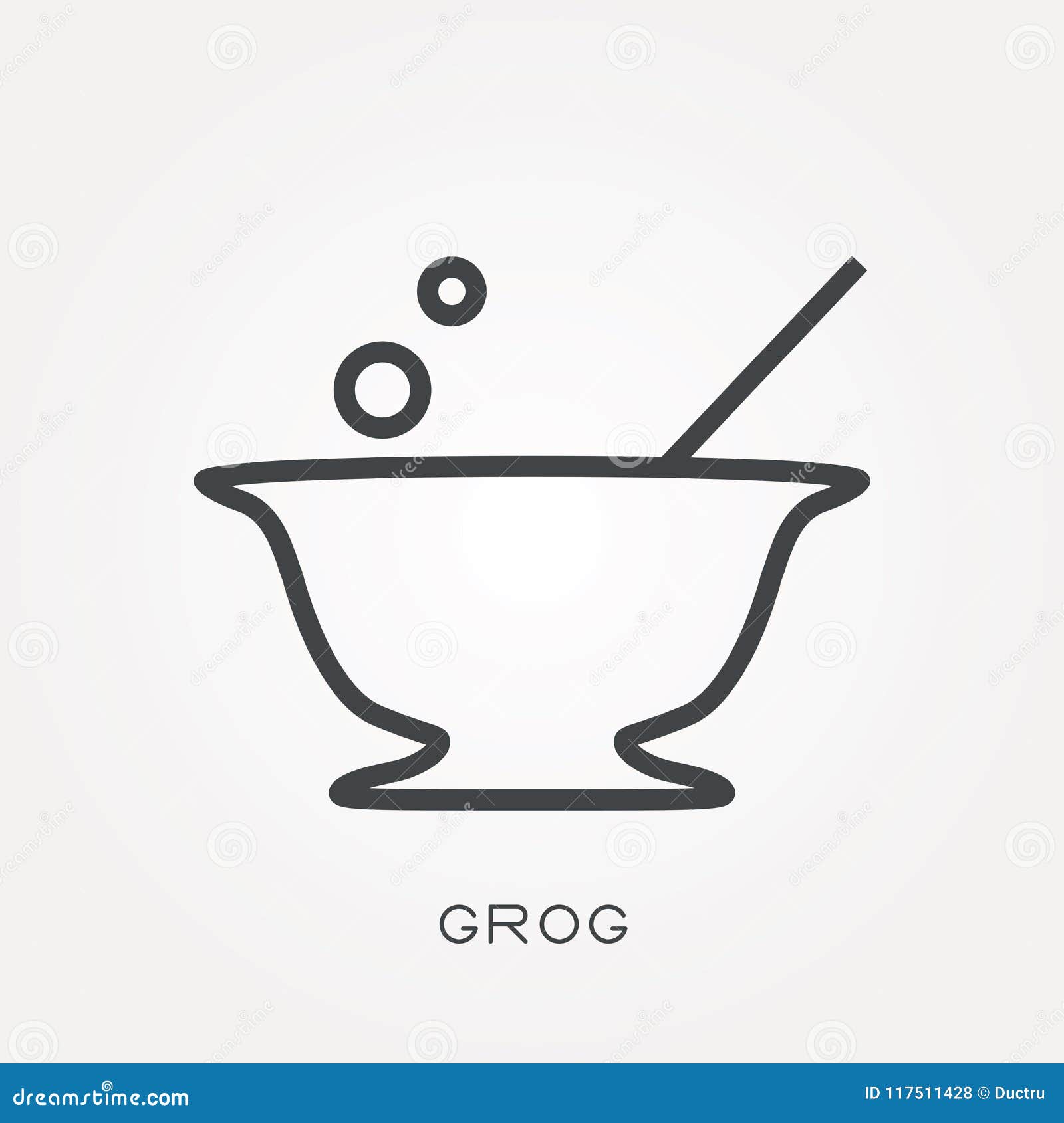 Iconos Planos Del Vector Con Grog Ilustración del Vector - Ilustración ...