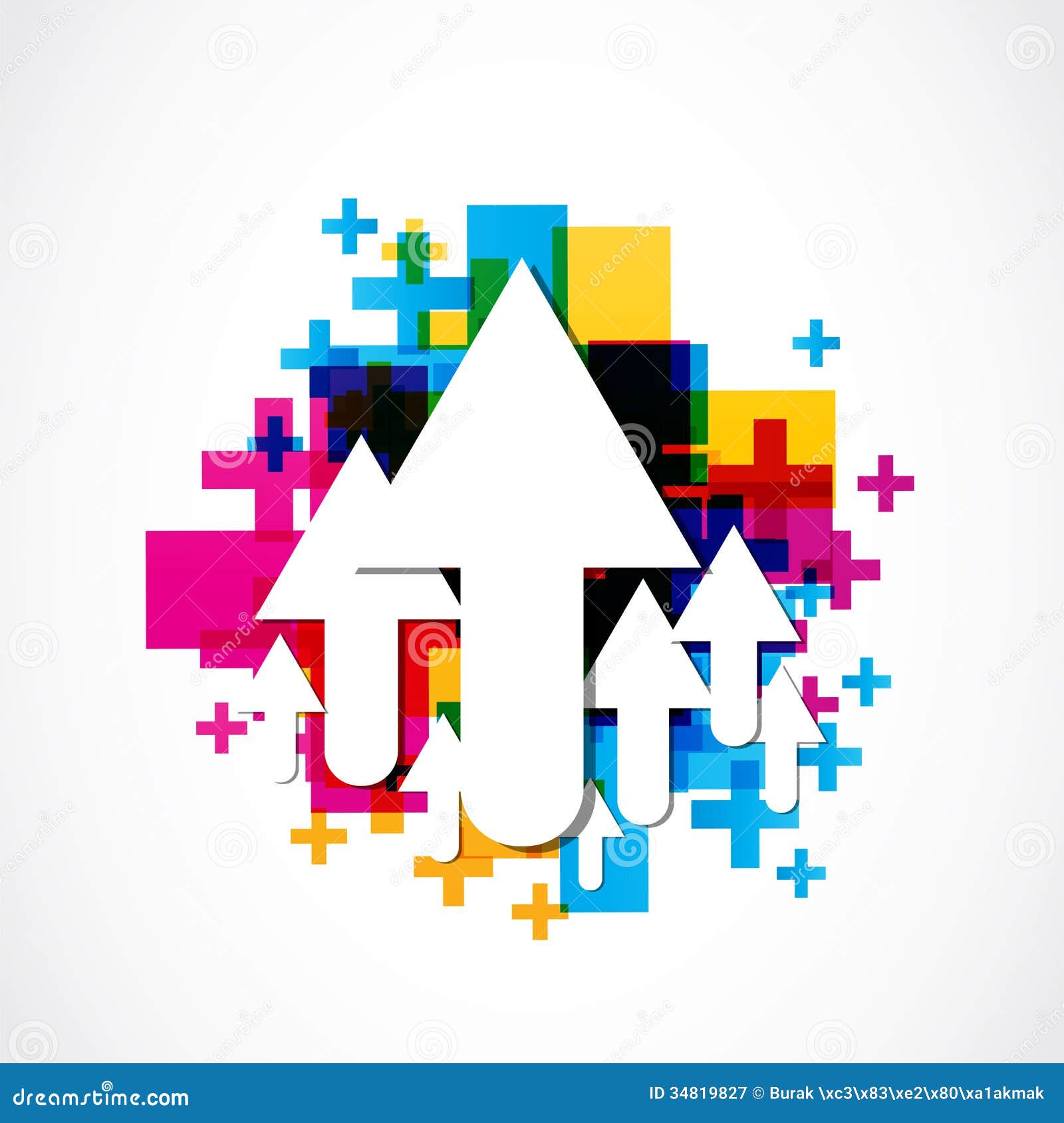 Iconos Positivos Coloridos De La Flecha Ilustración del Vector ...