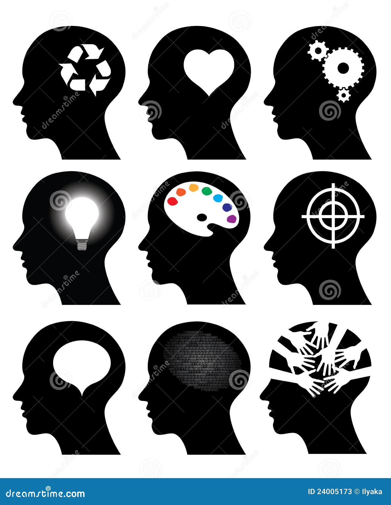 Iconos Principales Con Símbolos De La Idea Ilustración del Vector ...