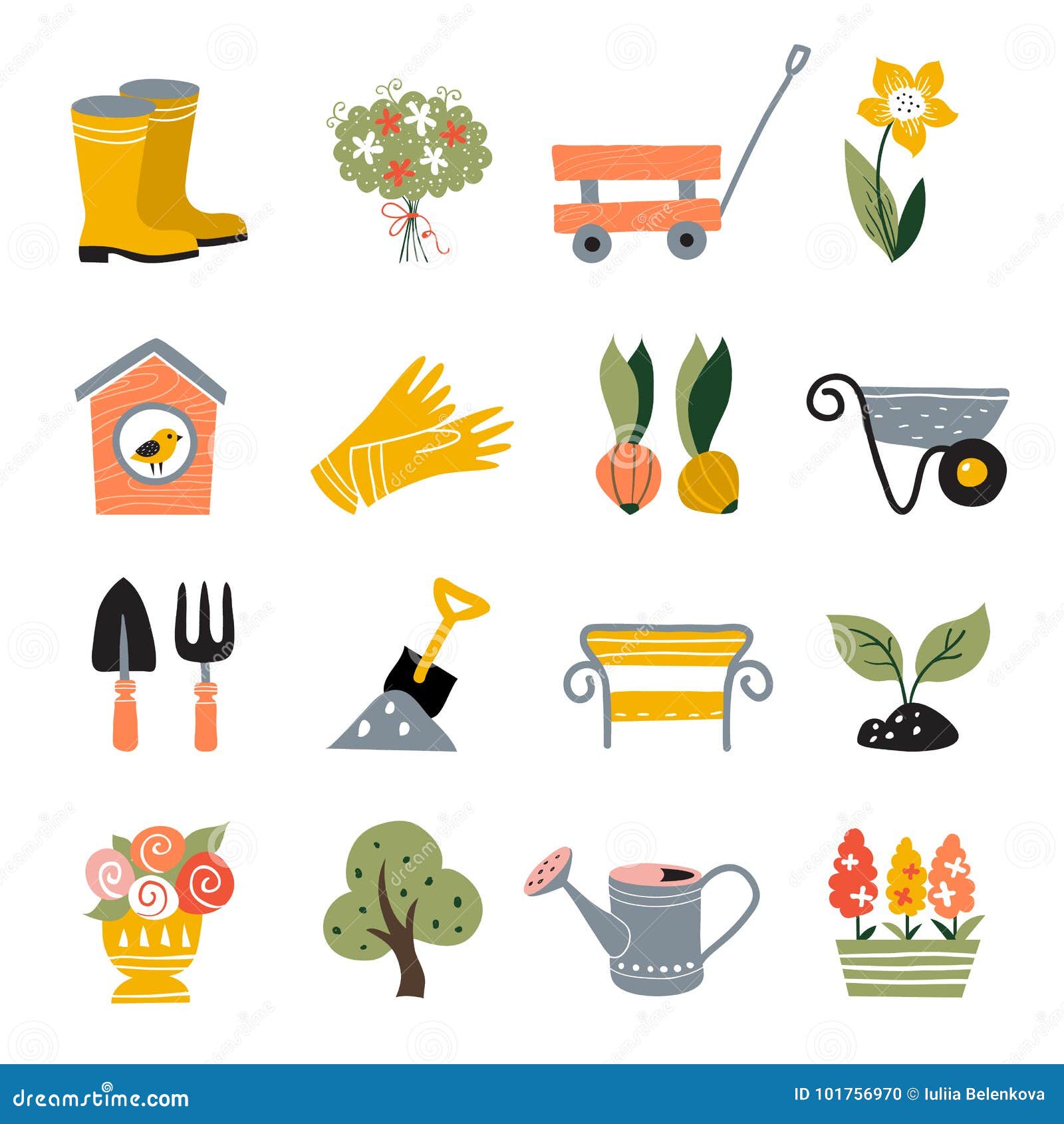 Iconos Que Cultivan Un Huerto Ilustración del Vector - Ilustración de ...