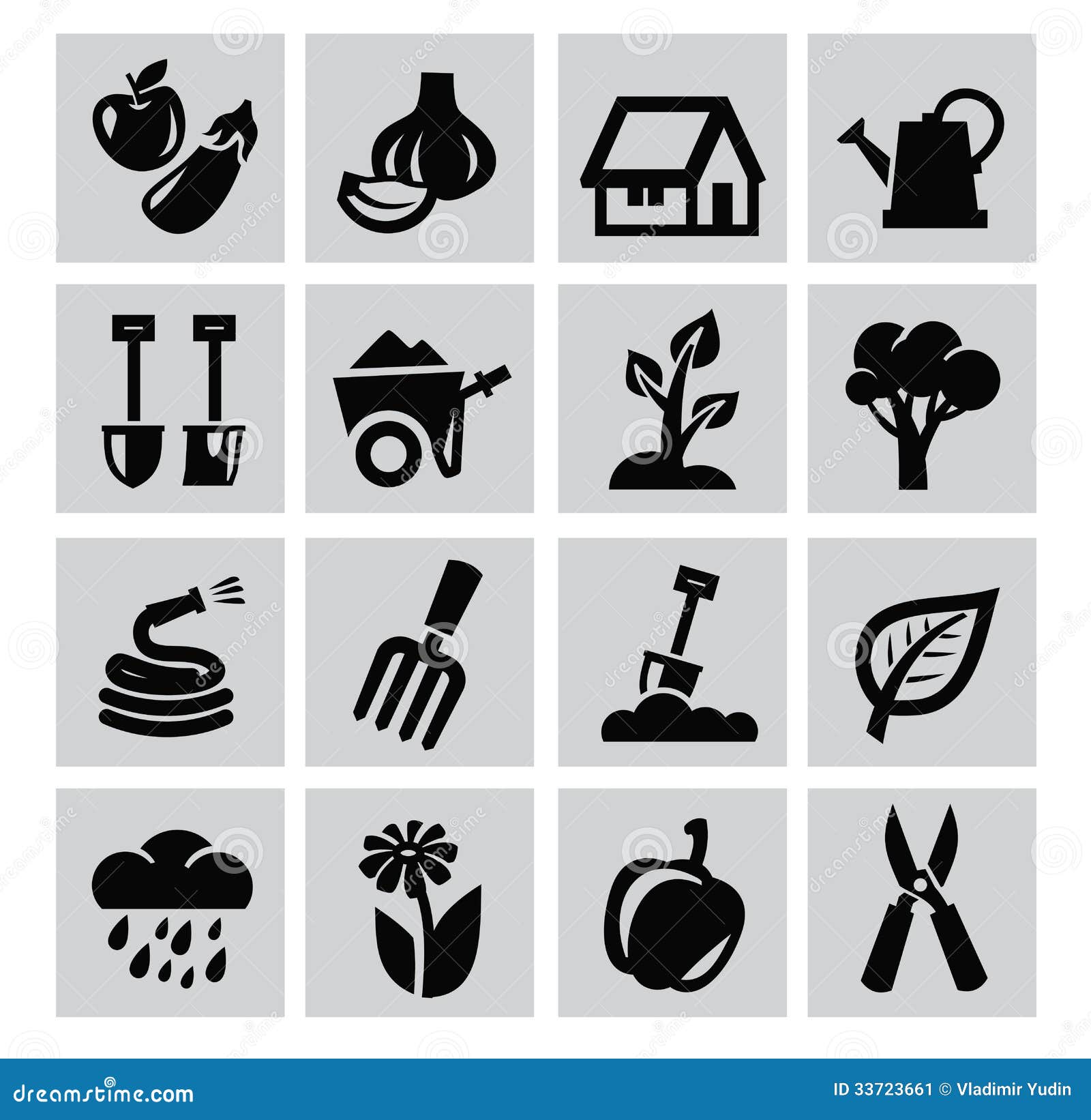 Iconos Que Cultivan Un Huerto Ilustración del Vector - Ilustración de ...