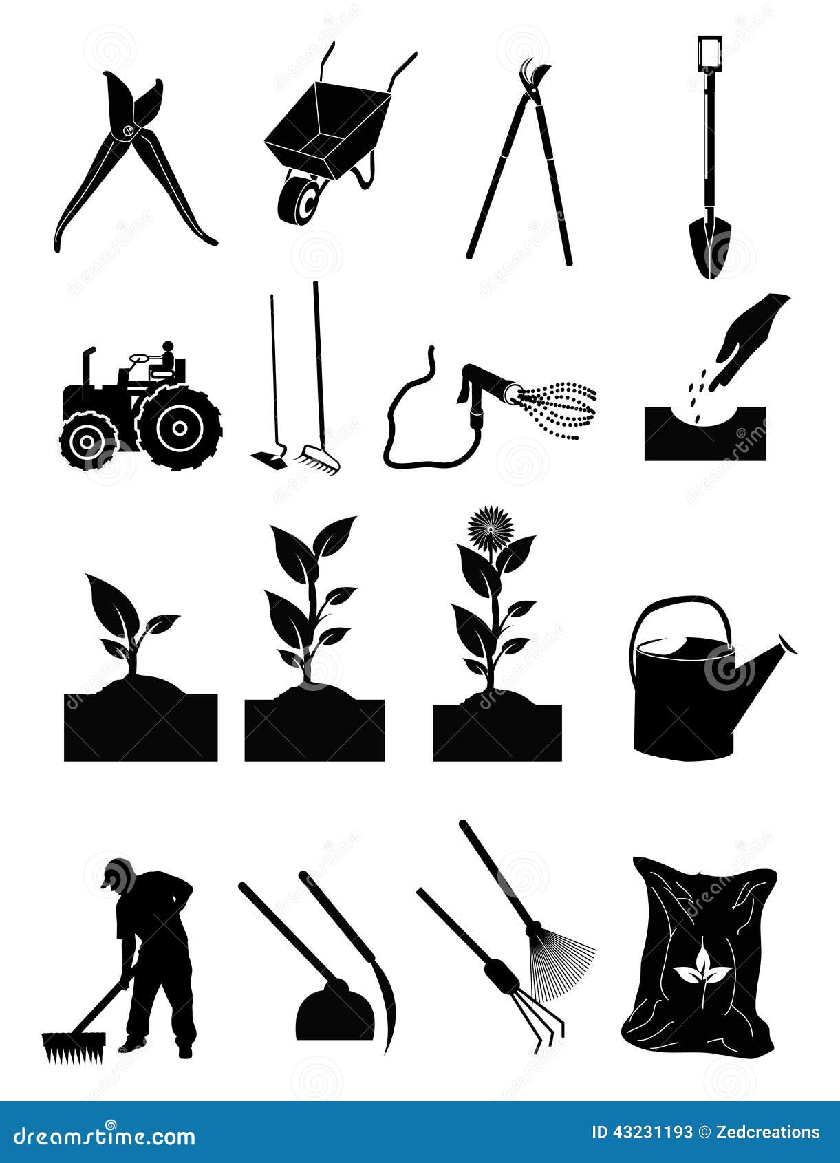 Iconos Que Cultivan Un Huerto Ilustración del Vector - Ilustración de ...