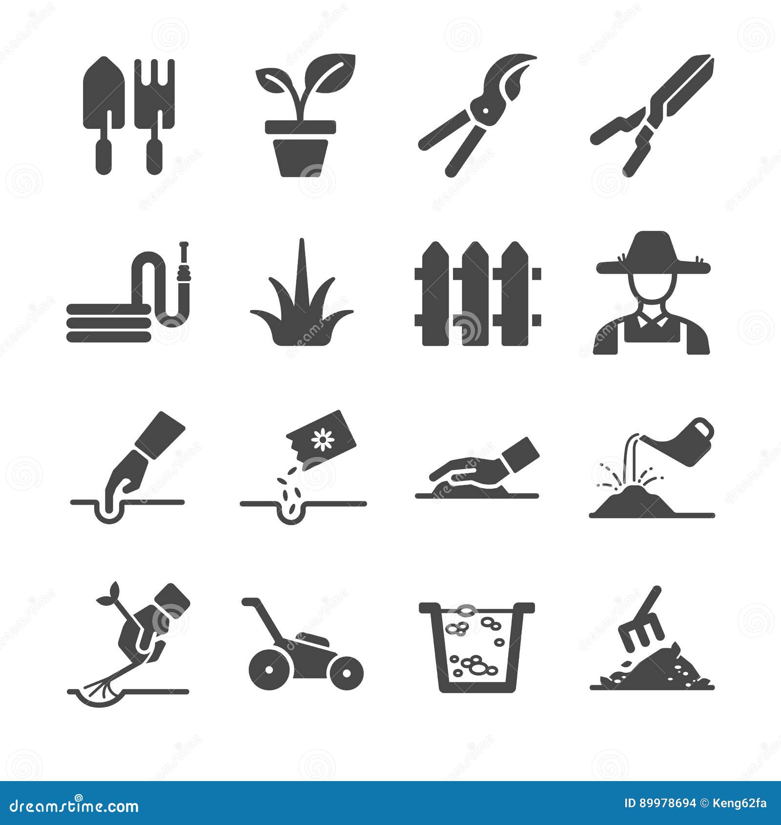 Iconos Que Cultivan Un Huerto Ilustración del Vector - Ilustración de ...