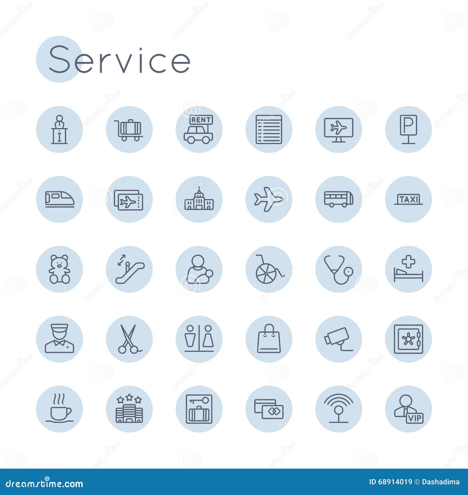 Iconos Redondos Del Servicio Del Vector Ilustración del Vector ...