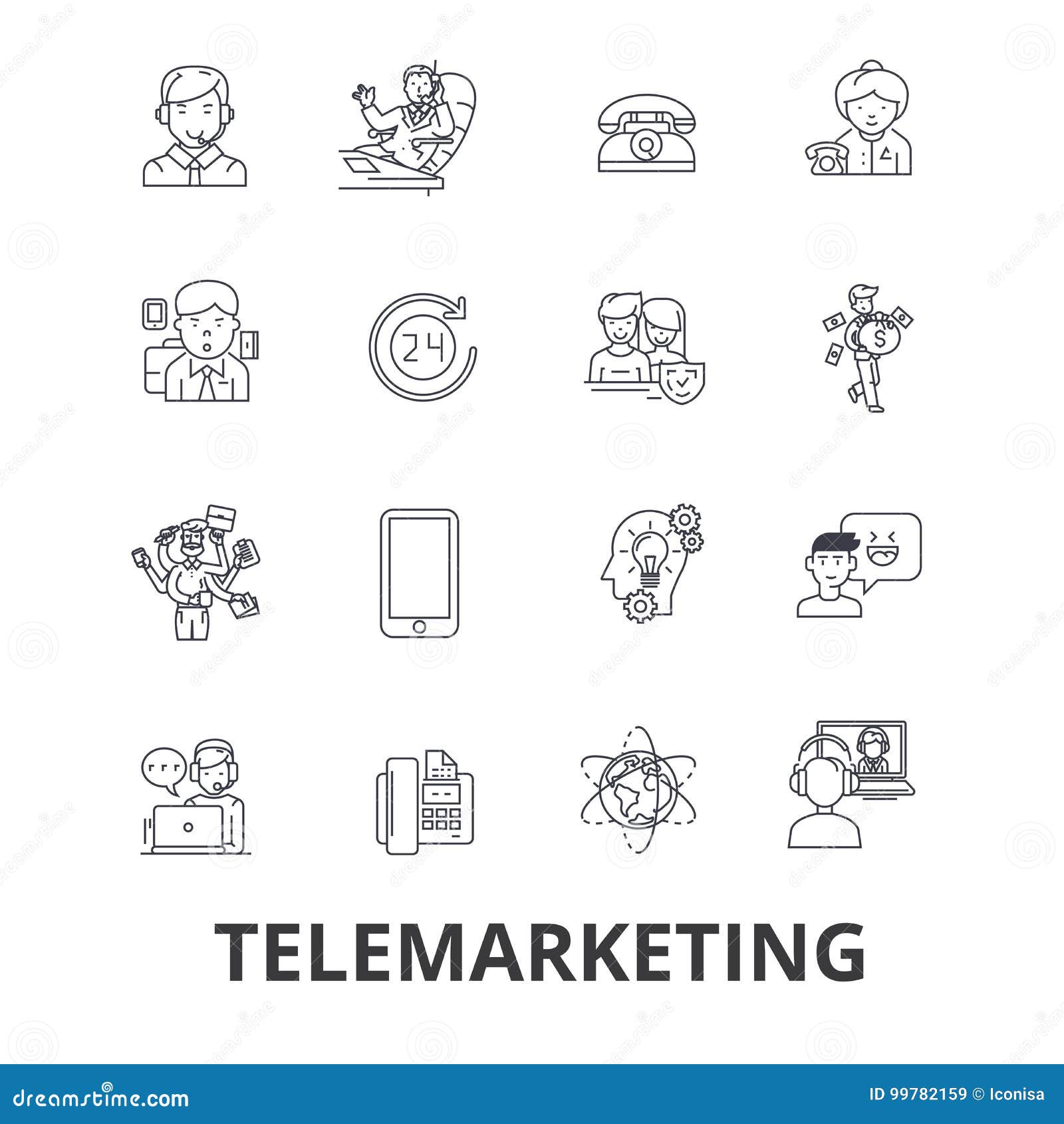 Iconos Relacionados De La Televenta Ilustración del Vector ...