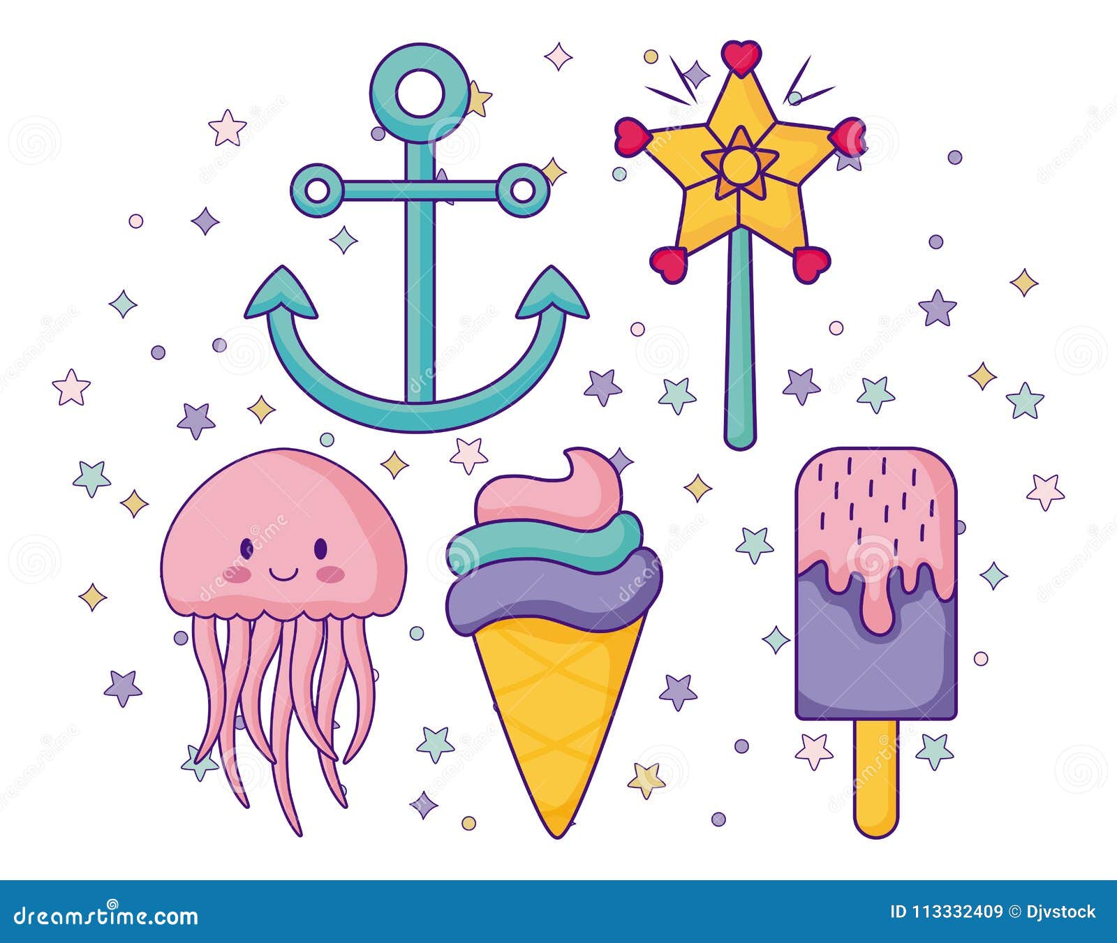 Iconos relacionados lindos ilustración del vector. Ilustración de ...