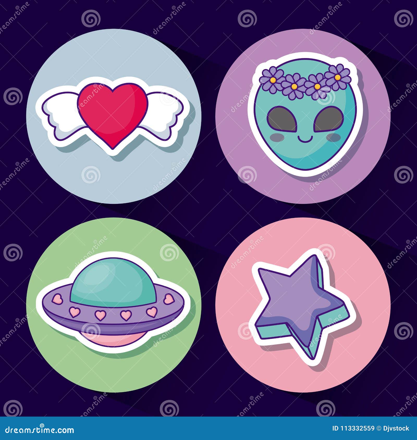 Iconos relacionados lindos ilustración del vector. Ilustración de alas ...