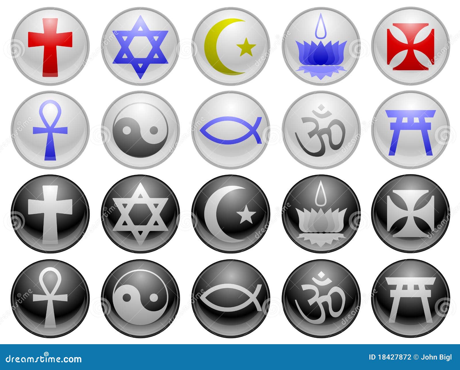 Iconos religiosos ilustración del vector. Ilustración de creciente ...