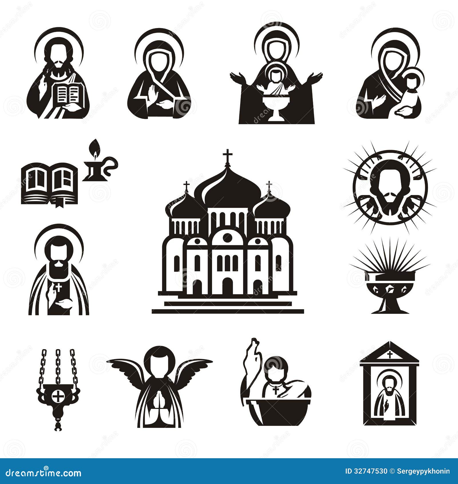 Iconos religiosos ilustración del vector. Ilustración de ortodoxo ...