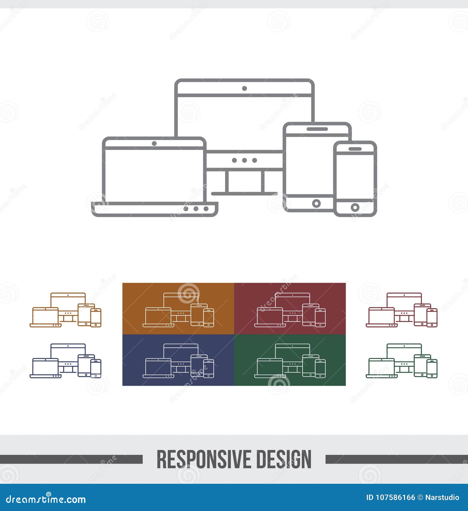 Iconos responsivos ilustración del vector. Ilustración de proyecto ...