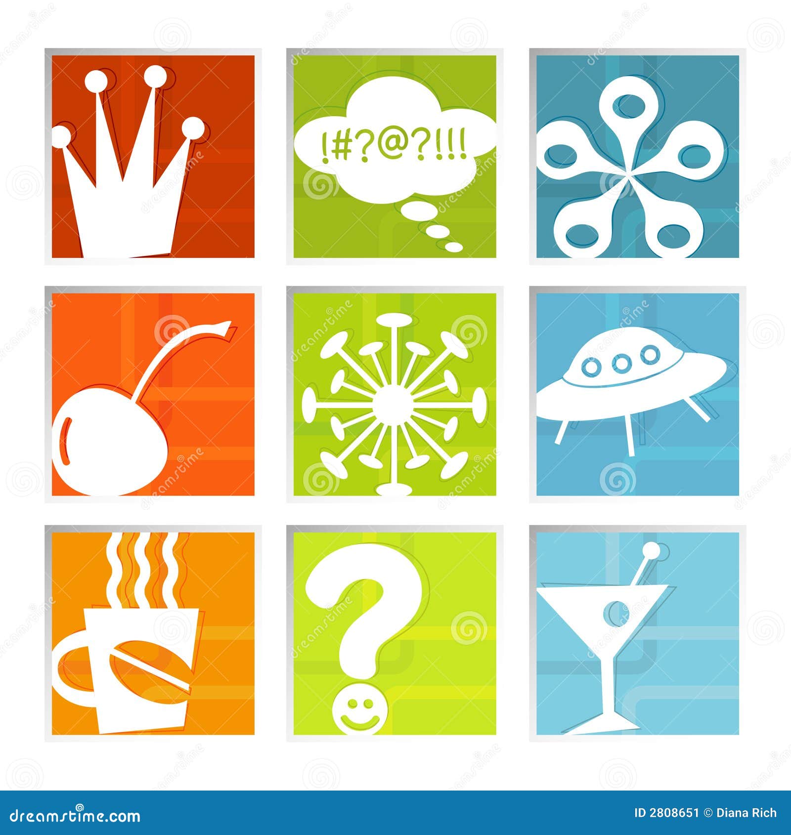 Iconos Retros De La Diversión (vector) Ilustración del Vector ...