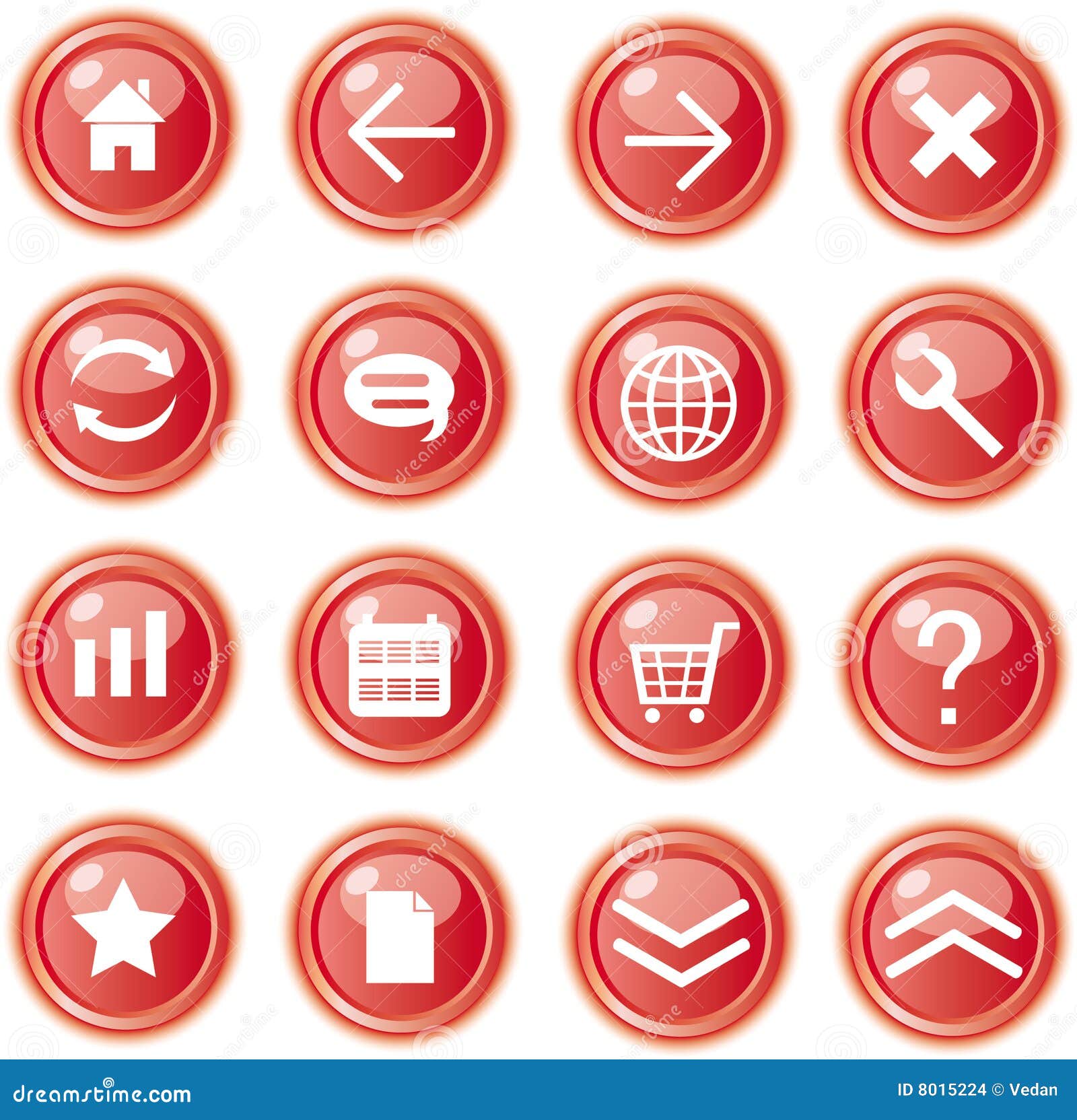 Iconos Rojos Del Web, Botones Stock de ilustración - Ilustración de ...