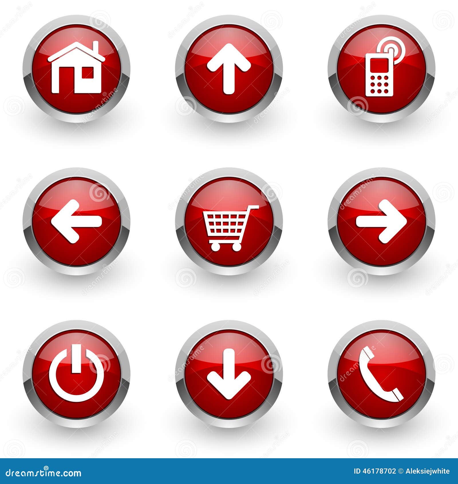 Iconos Rojos Del Web Fijados Stock de ilustración - Ilustración de ...