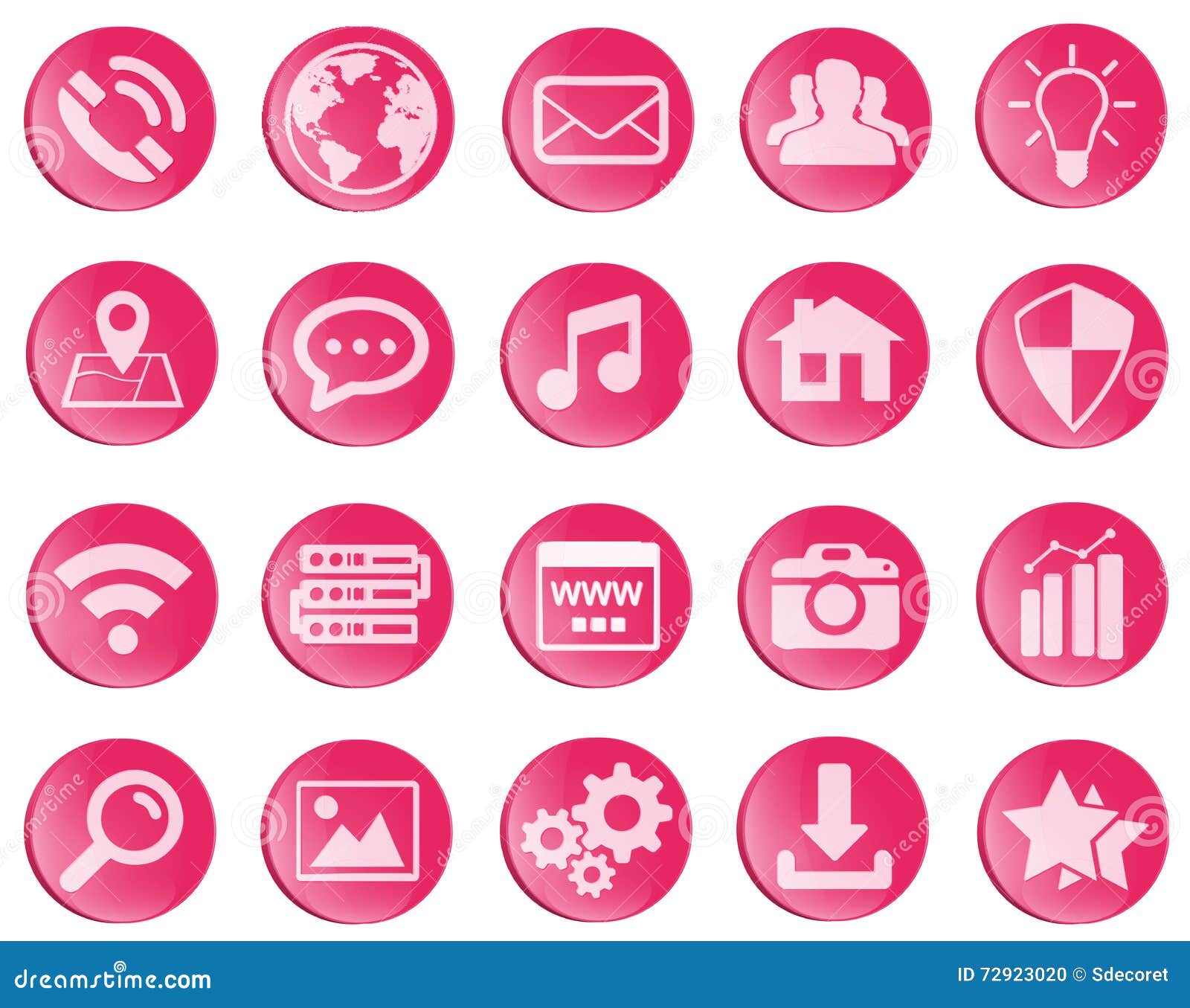 Iconos Rojos Del Web Fijados Stock de ilustración - Ilustración de ...