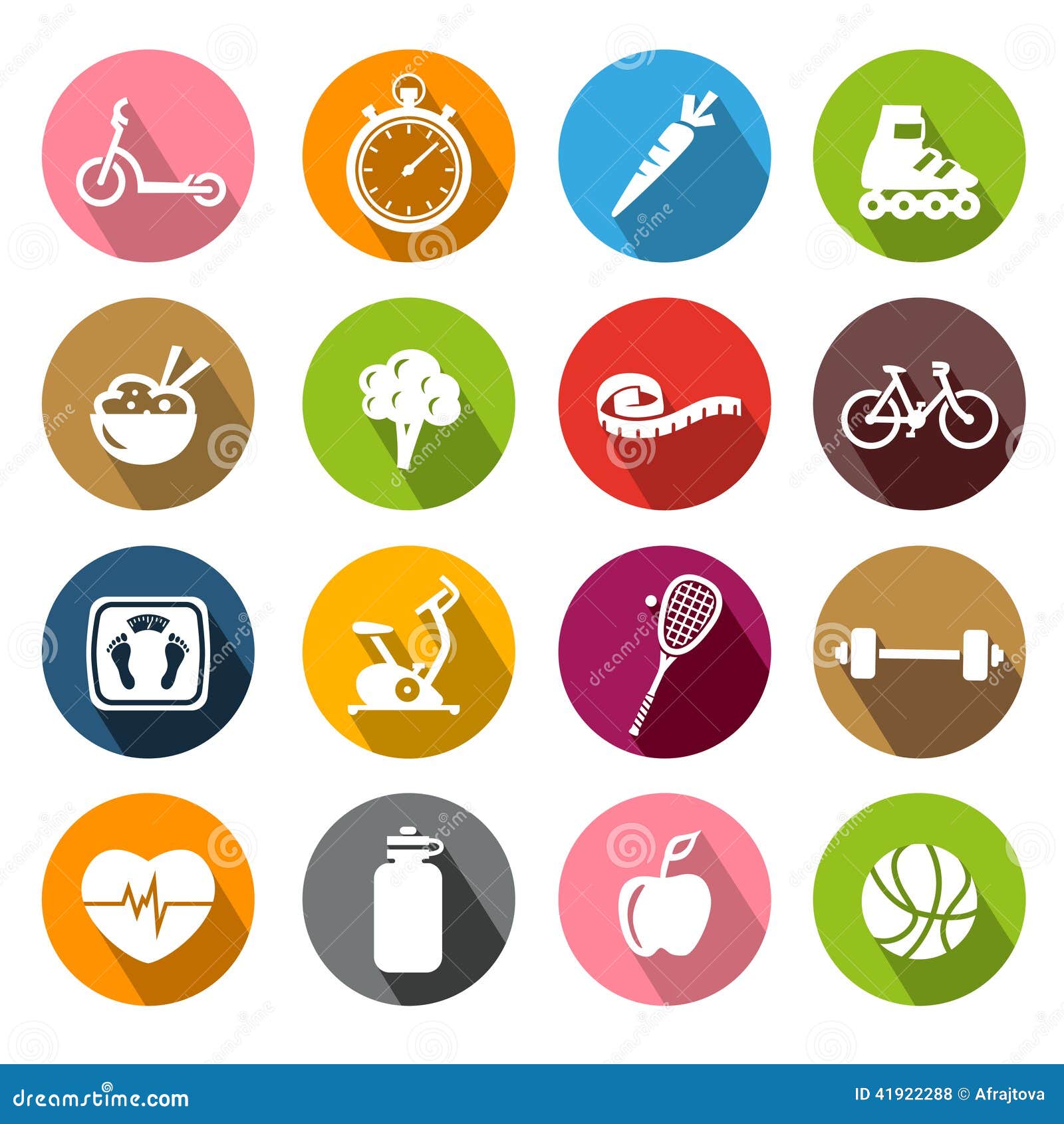 Iconos Sanos De La Forma De Vida - Flatdesign Ilustración del Vector ...