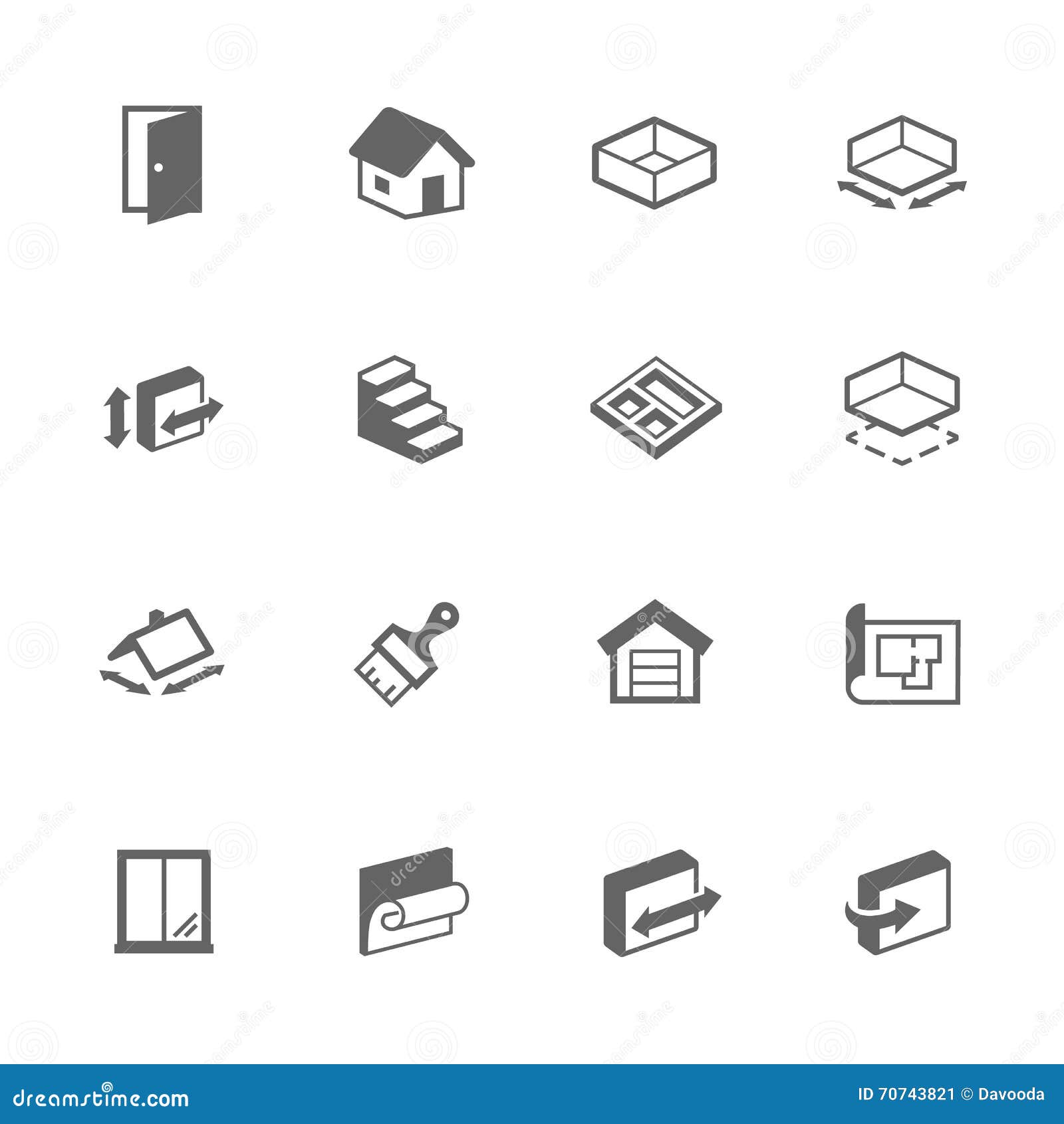 Iconos Simples De La Casa Del Edificio Ilustración del Vector ...