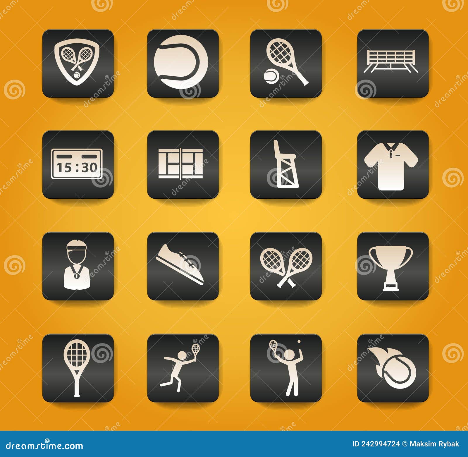 Iconos simples de tenis ilustración del vector. Ilustración de ...