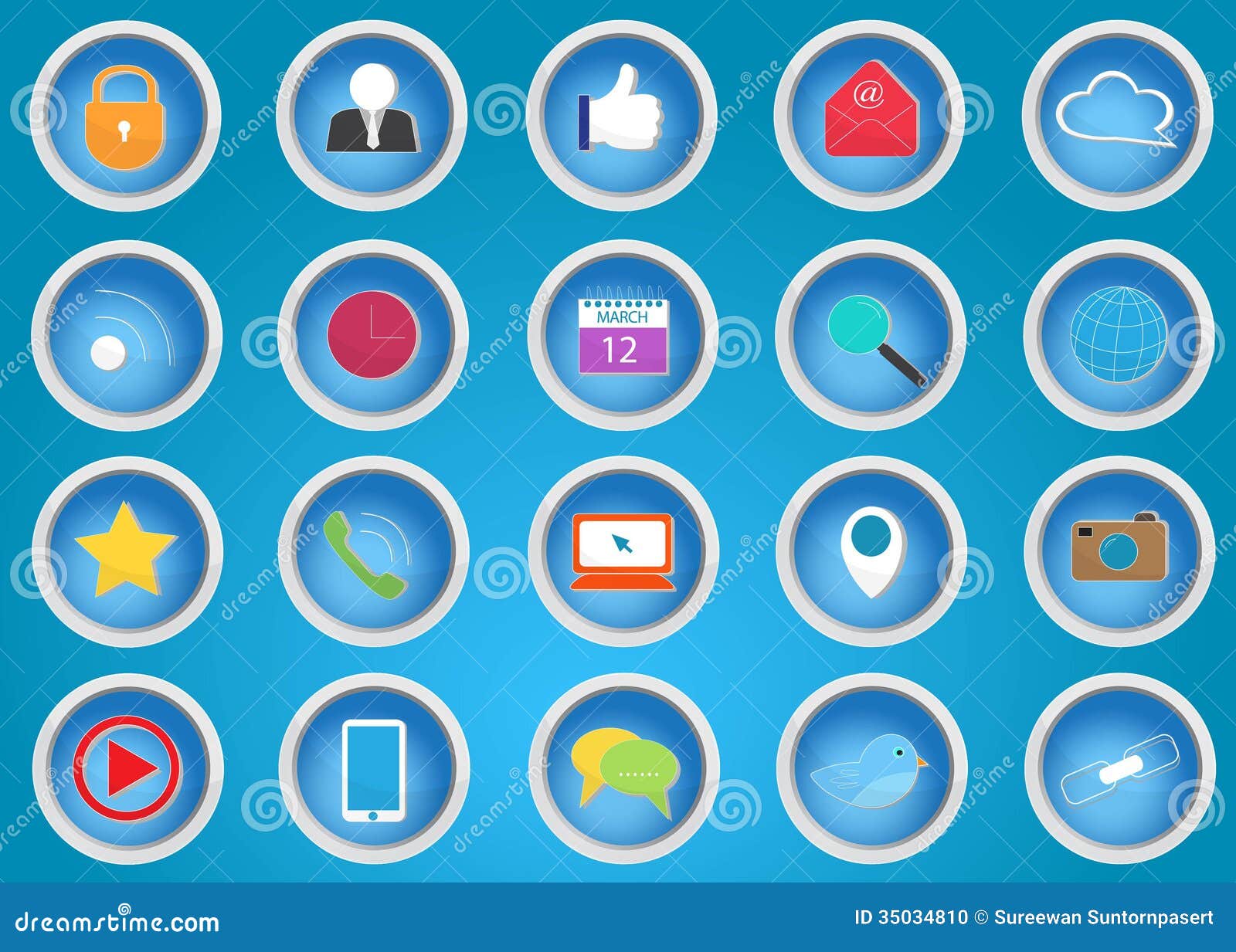 Iconos Sociales Del Vector Medios Ilustración del Vector - Ilustración ...