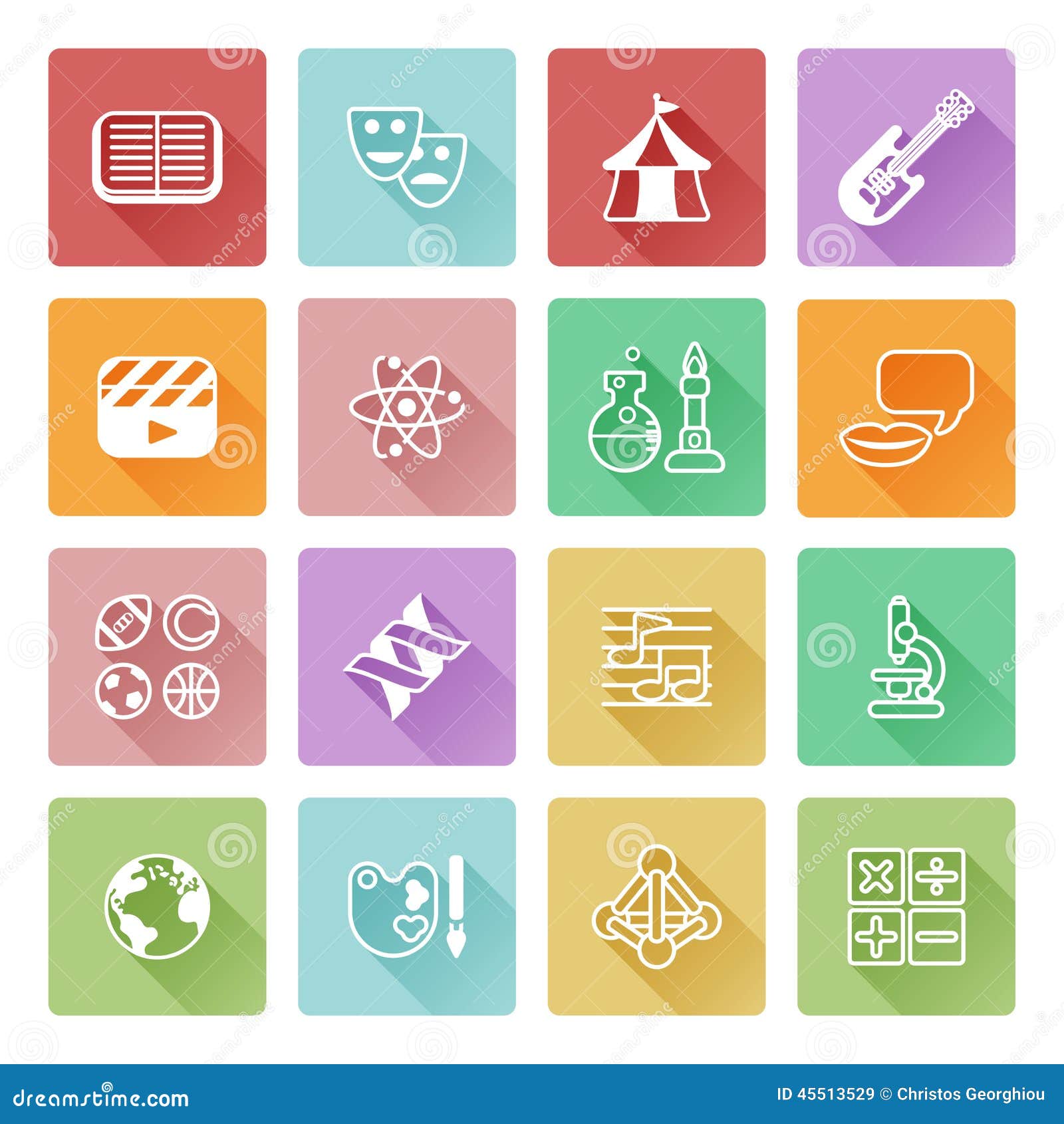 Iconos Sujetos Del Concurso O De La Educación Ilustración del Vector ...