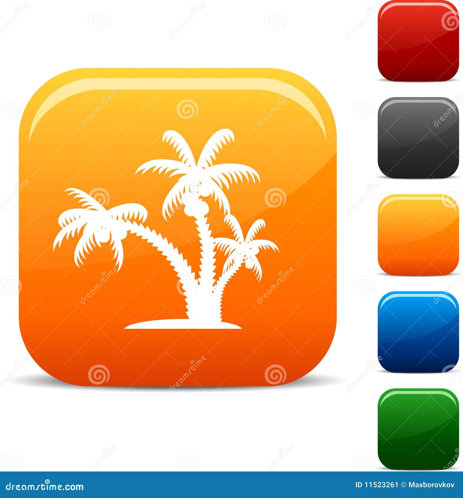 Iconos tropicales. ilustración del vector. Ilustración de verde - 11523261