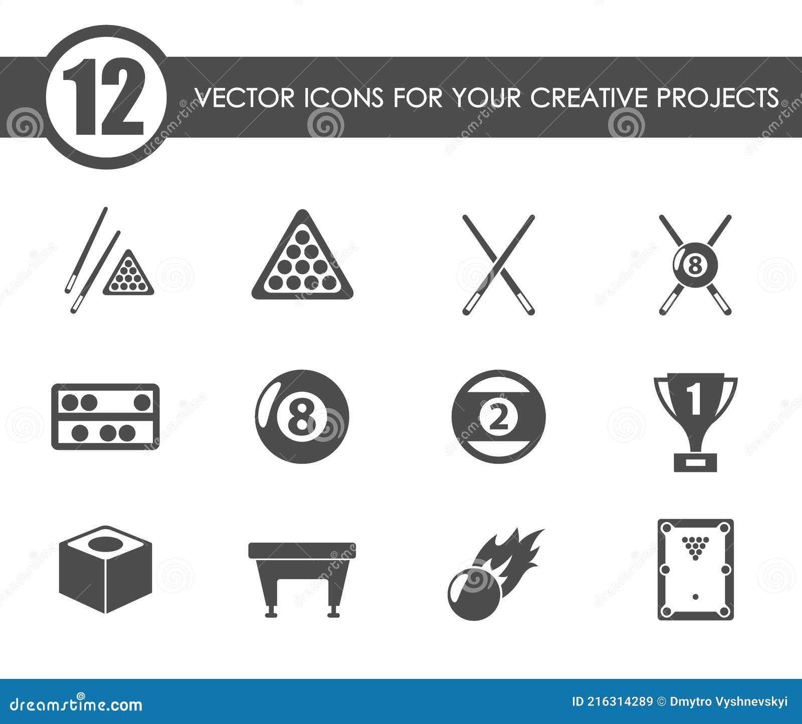 Iconos Vectoriales De Billar Ilustración del Vector - Ilustración de ...