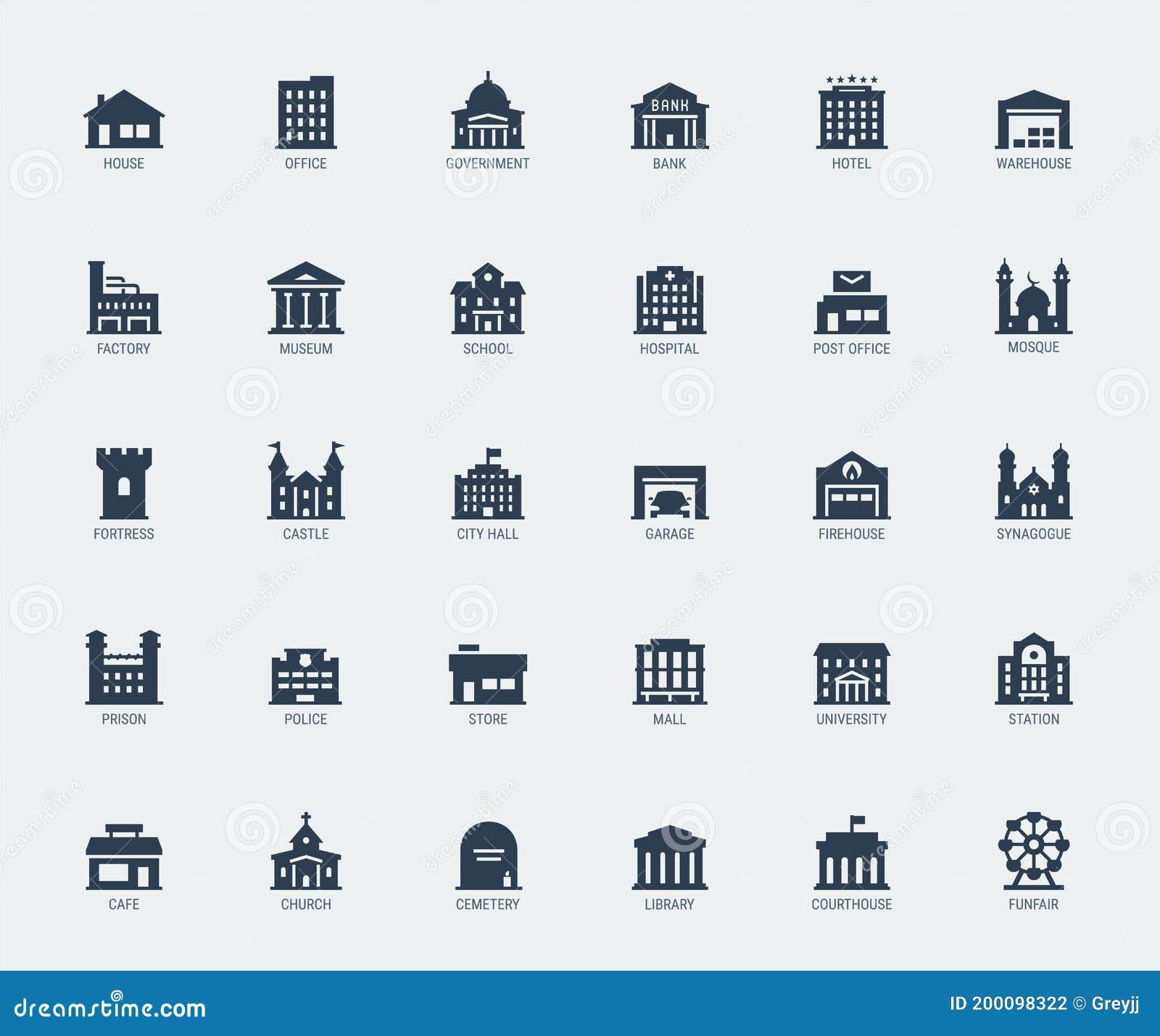 Iconos Vectoriales De Edificios Gubernamentales Y Urbanos Ilustración del Vector - Ilustración ...