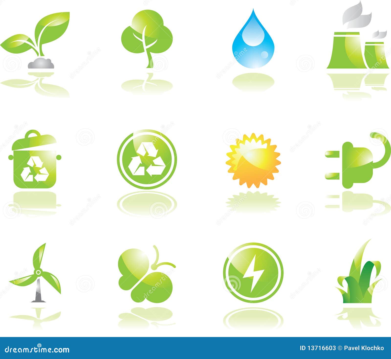 Iconos verdes ambientales ilustración del vector. Ilustración de idea ...