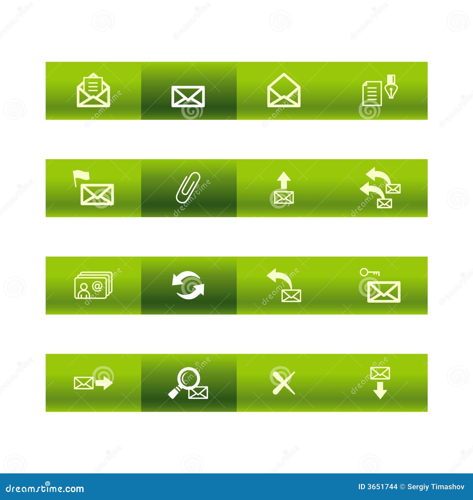 Iconos Verdes Del Email De La Barra Ilustración del Vector ...