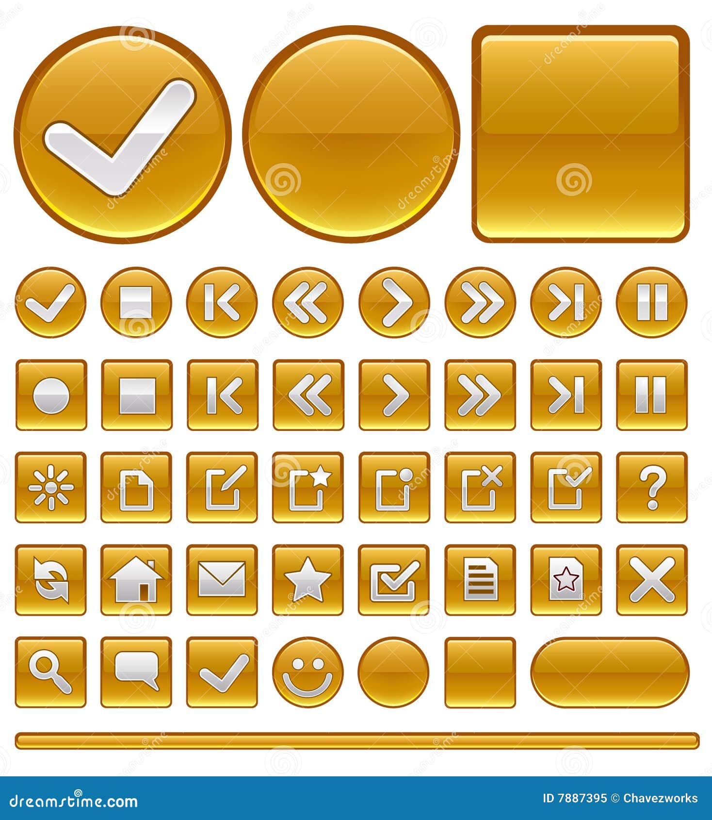 Iconos Y Botones - Amarillo Del Web Ilustración del Vector ...