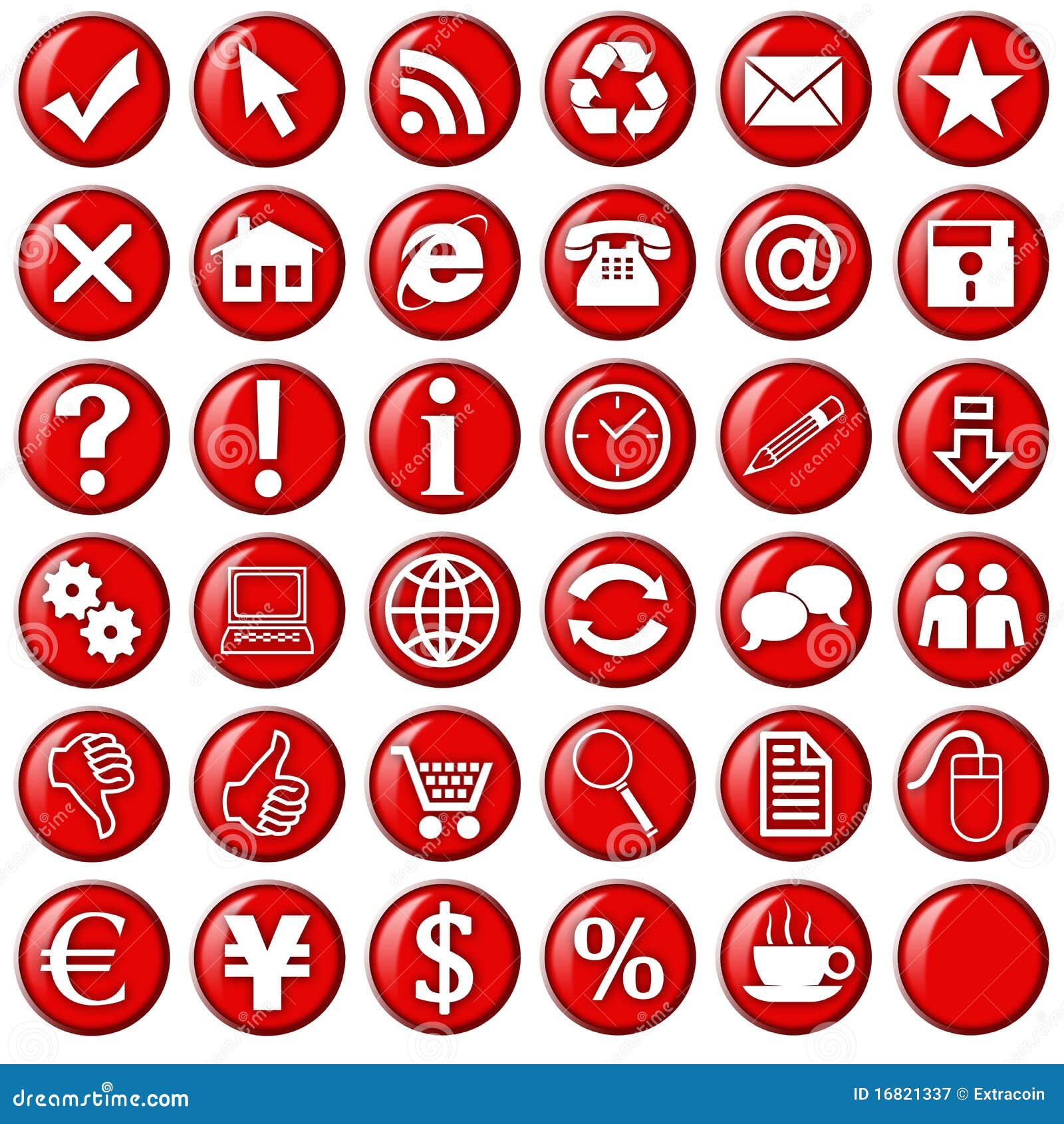 Iconos Y Botones Rojos Para El Web Site Stock de ilustración ...