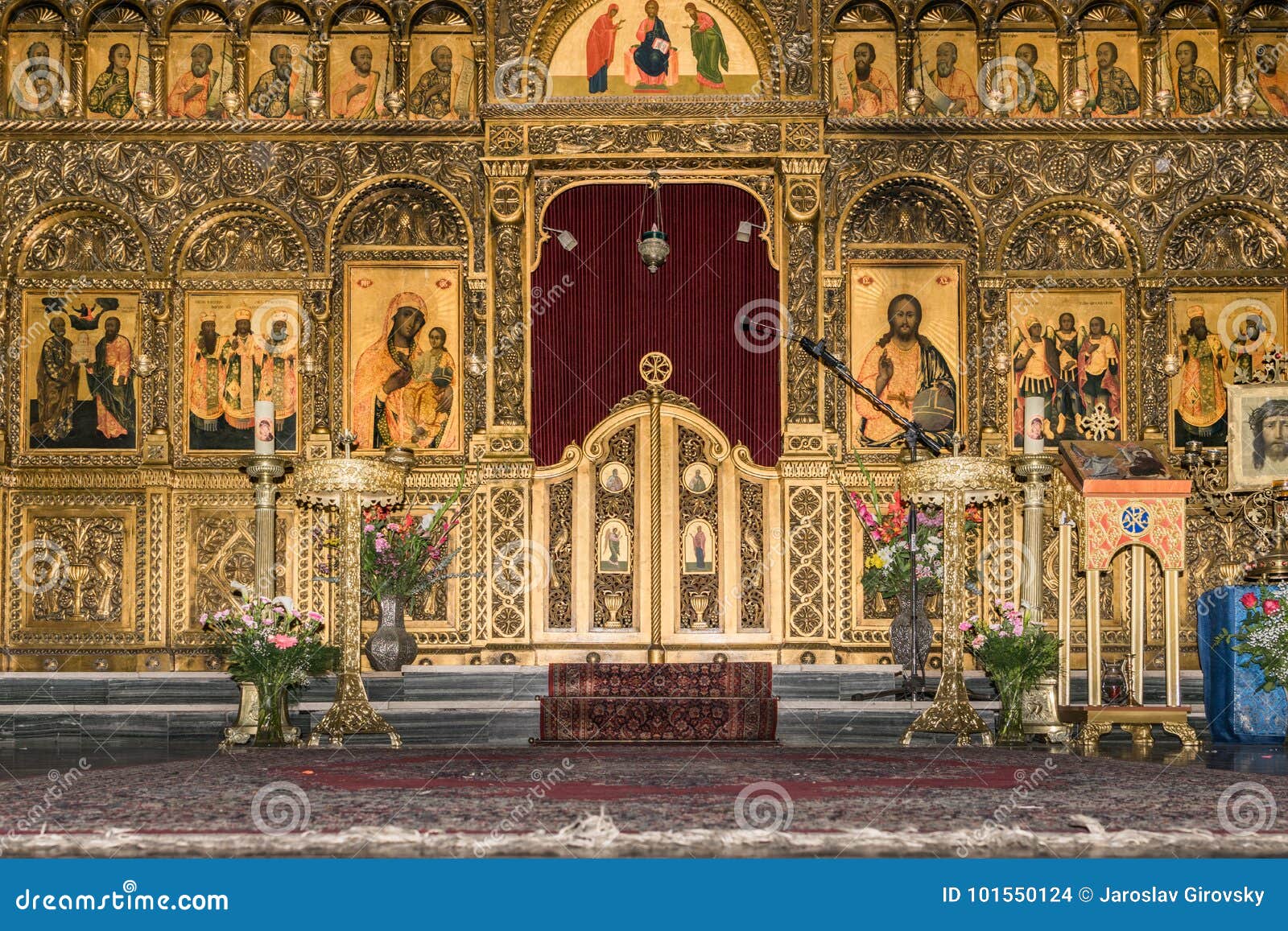 Iconostasis in Melkite Cathedral Stock Photo - Image of closer, east ...