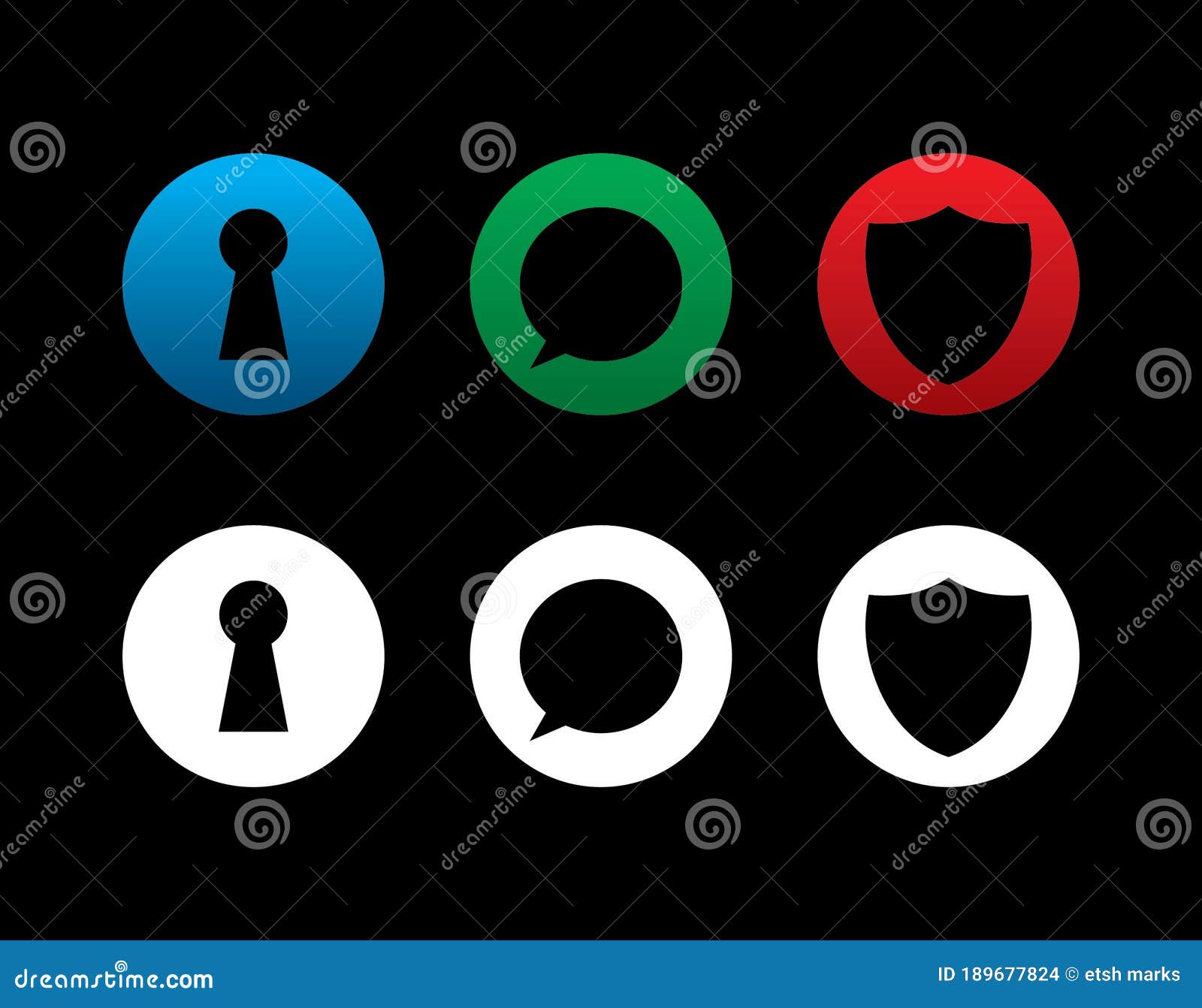 Colorful Information Security Icons. Stock Vector - Illustration of ...