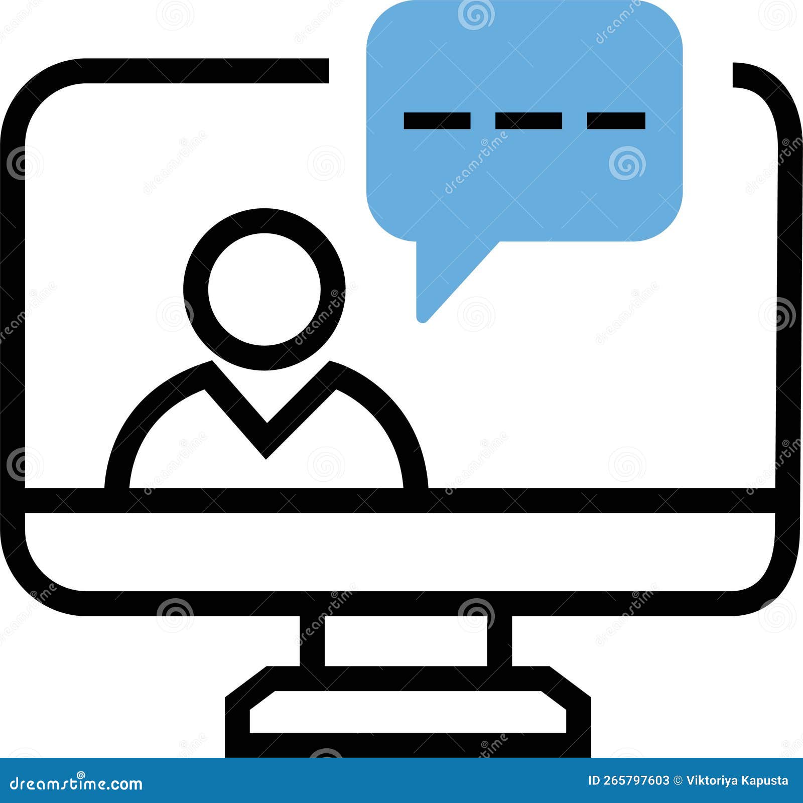 New Message Icon for Messenger Stock Illustration - Illustration of ...