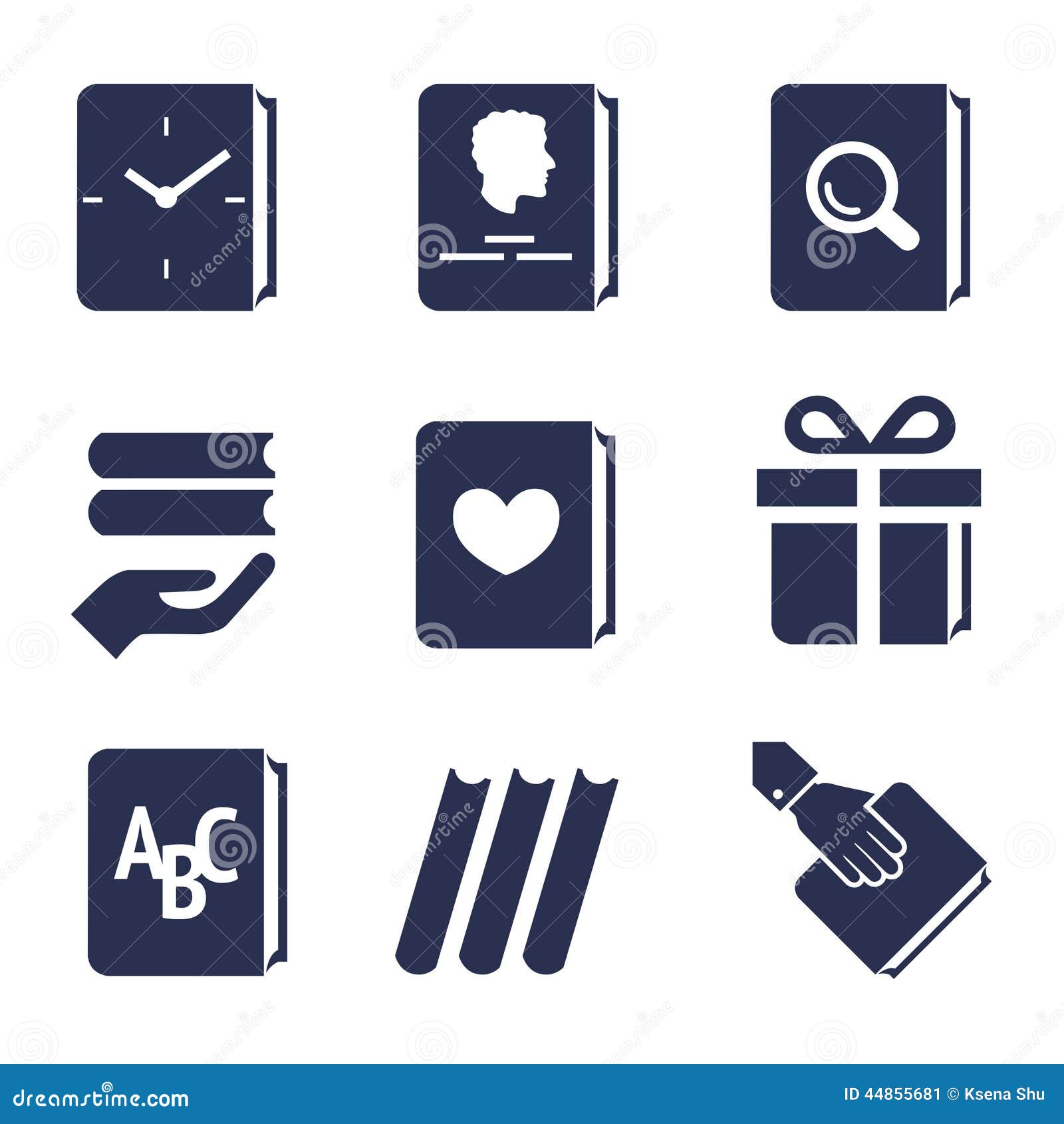 Icons for Actions with Books Stock Vector - Illustration of icon ...