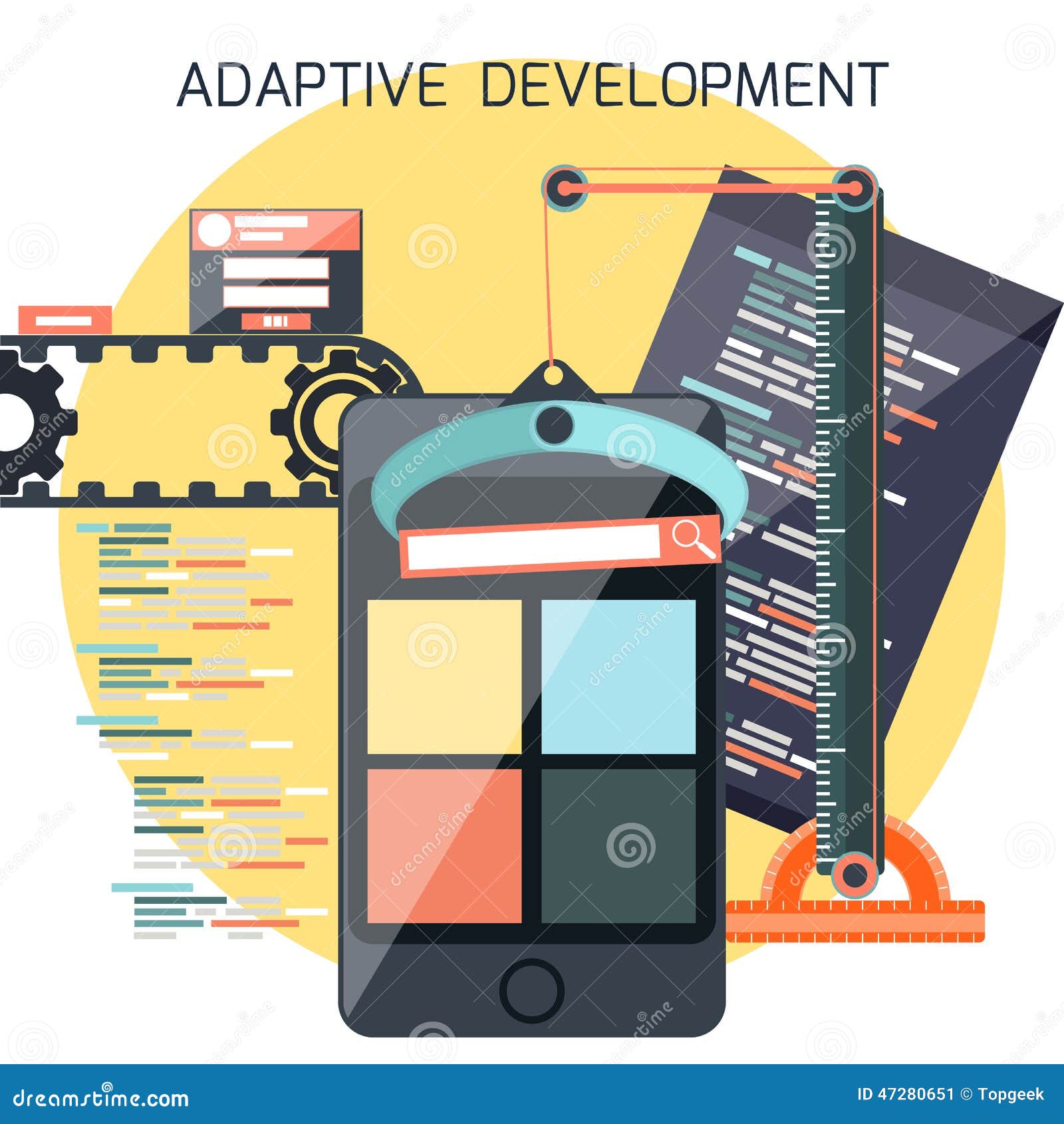 Icons for Adaptive Development Stock Vector - Illustration of monitor ...