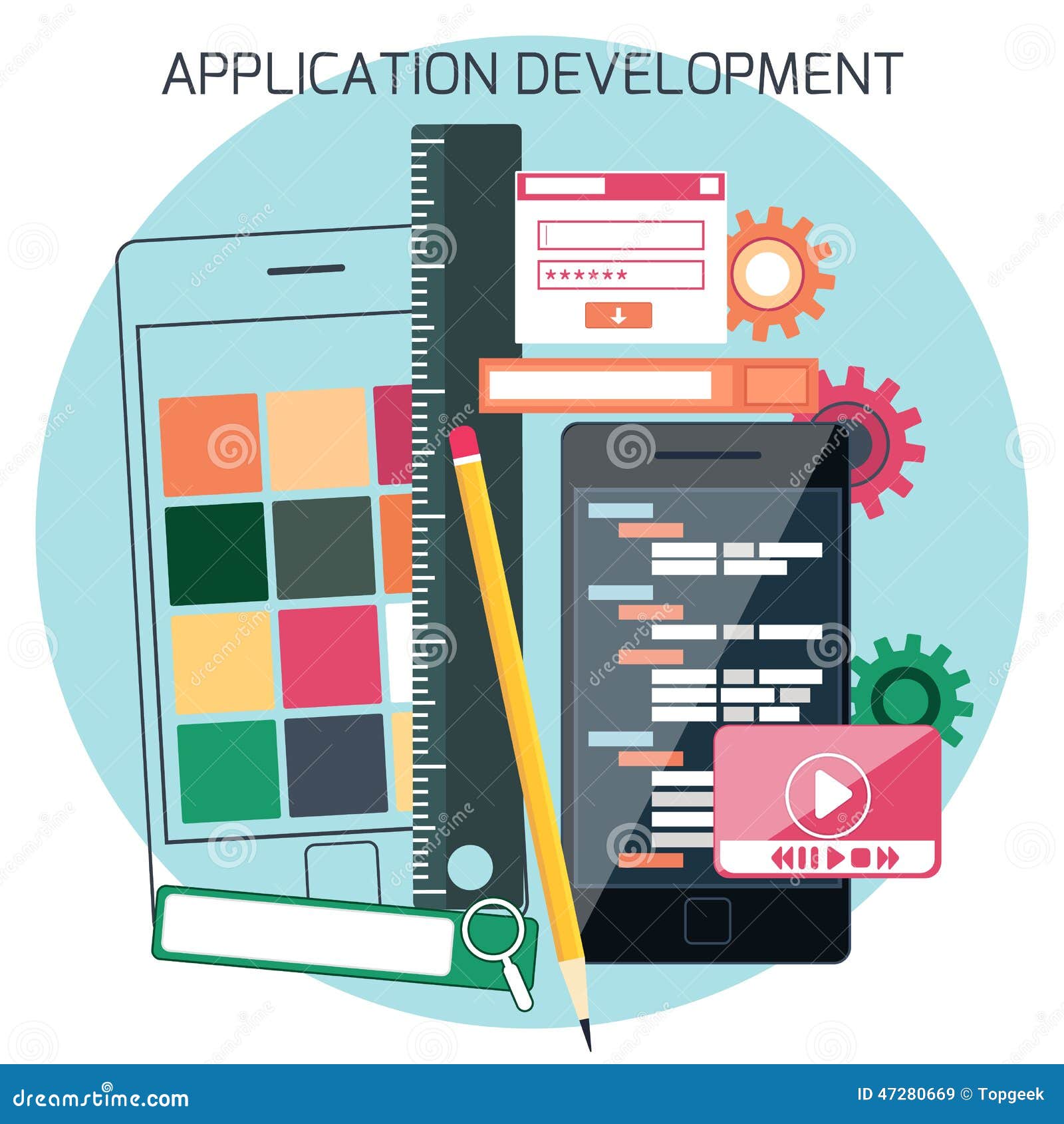 Icons for Adaptive Development Stock Vector - Illustration of flat ...