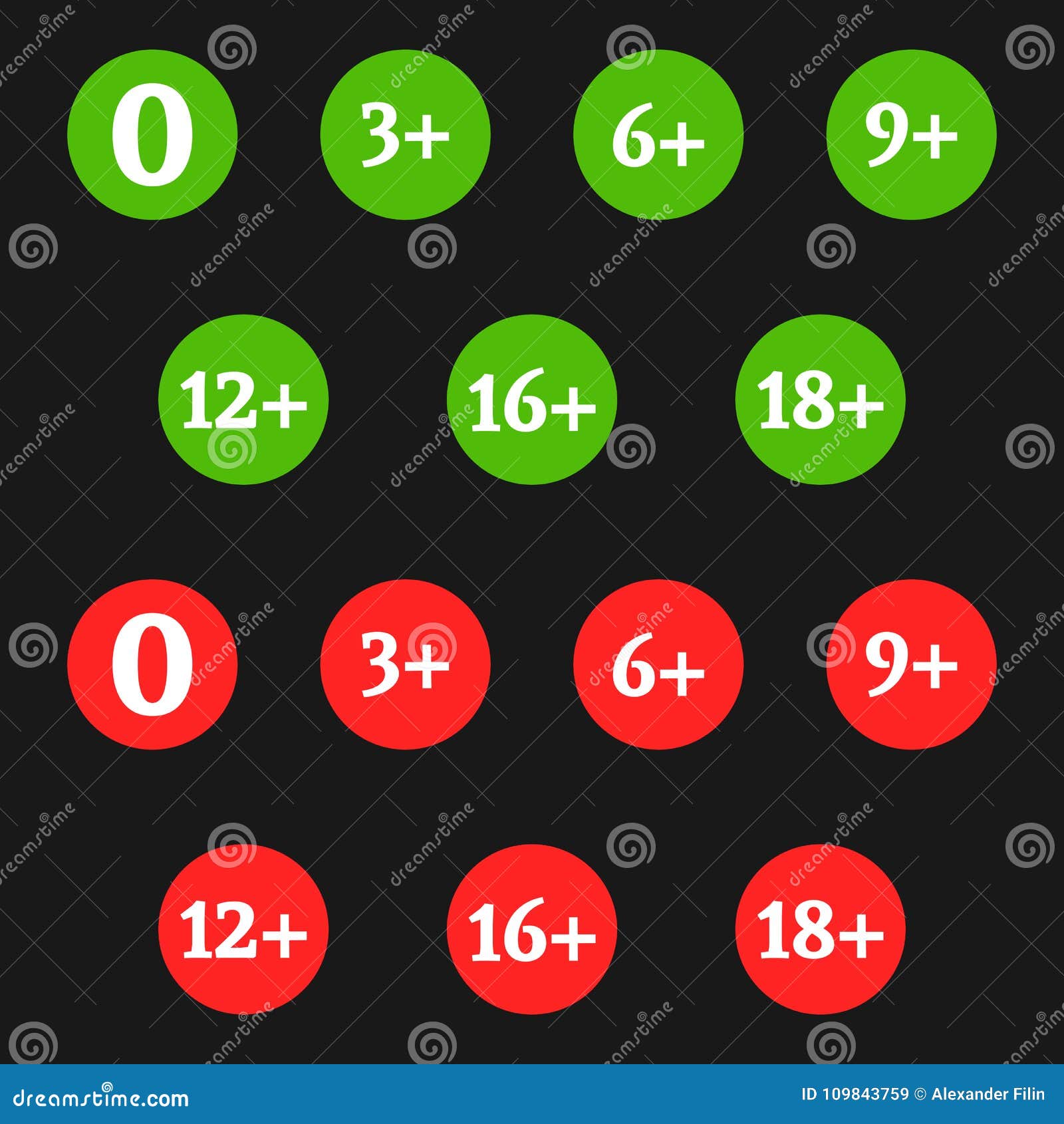 Icons of Age Restriction. Vector Illustration Stock Vector ...