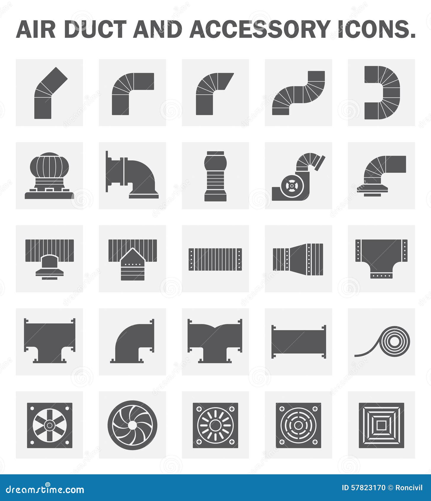 Icons stock vector. Illustration of ductwork, conditioner - 57823170
