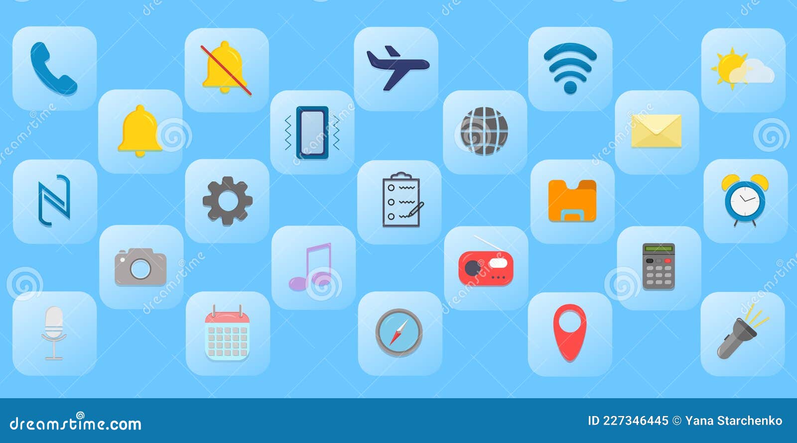 Icons for Applications with a Matte Background Stock Vector ...