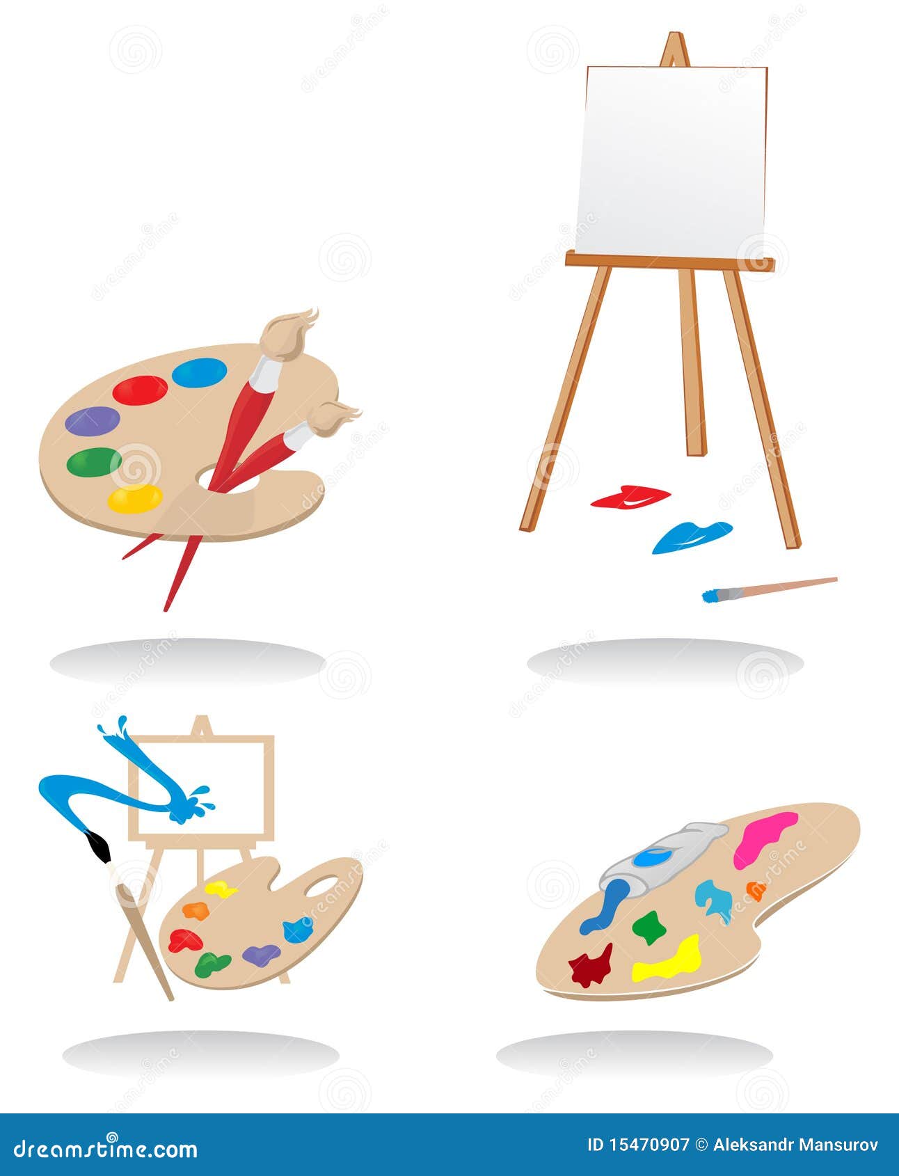Icons of the artist stock vector. Illustration of brush - 15470907