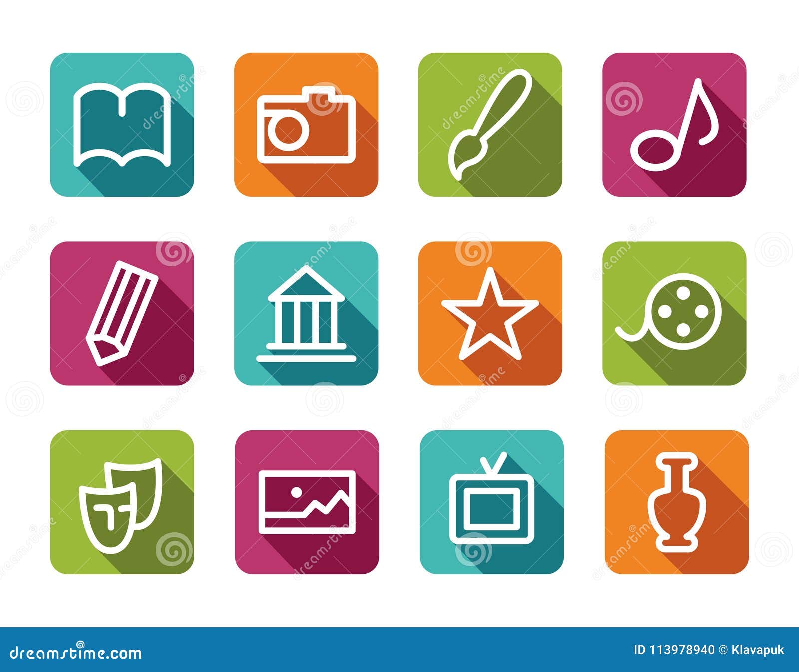 Icons of arts stock vector. Illustration of musical - 113978940