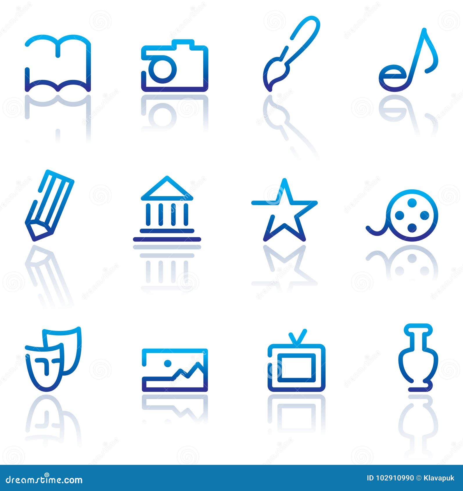 Icons of Arts. Vector Illustration Stock Vector - Illustration of ...