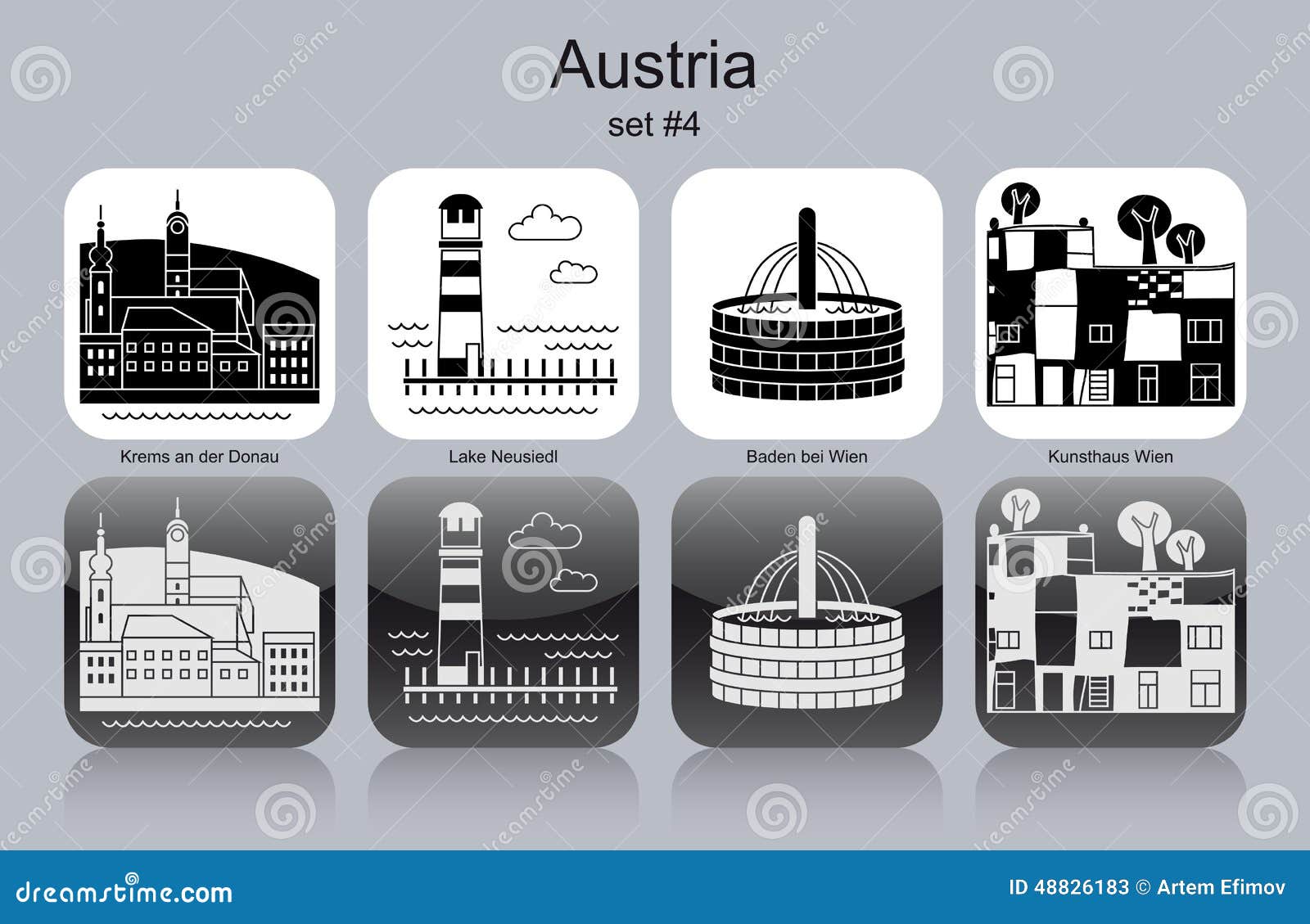 Icons of Austria stock vector. Illustration of buildings - 48826183