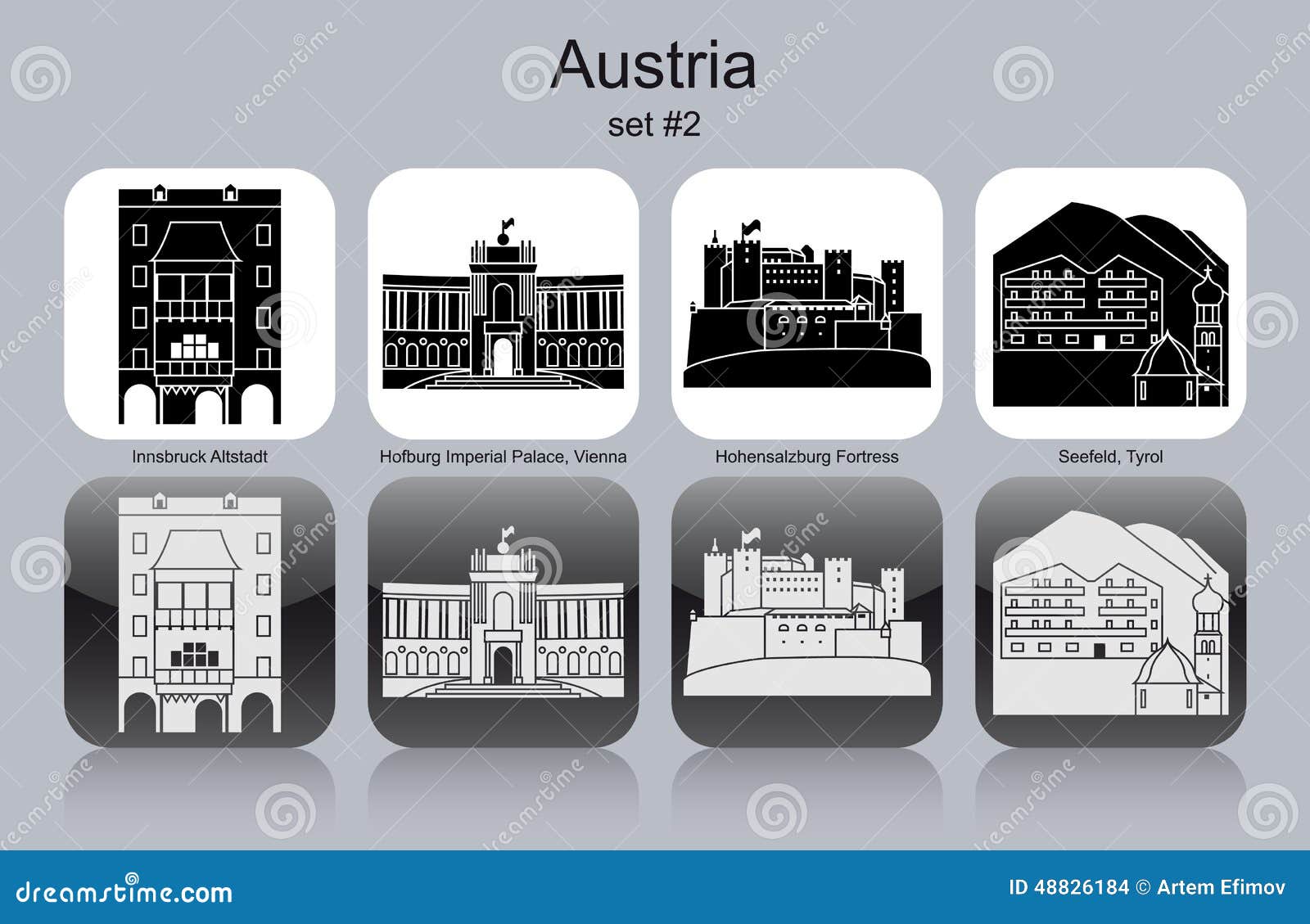 Icons Of Austria Cartoon Vector | CartoonDealer.com #48826725