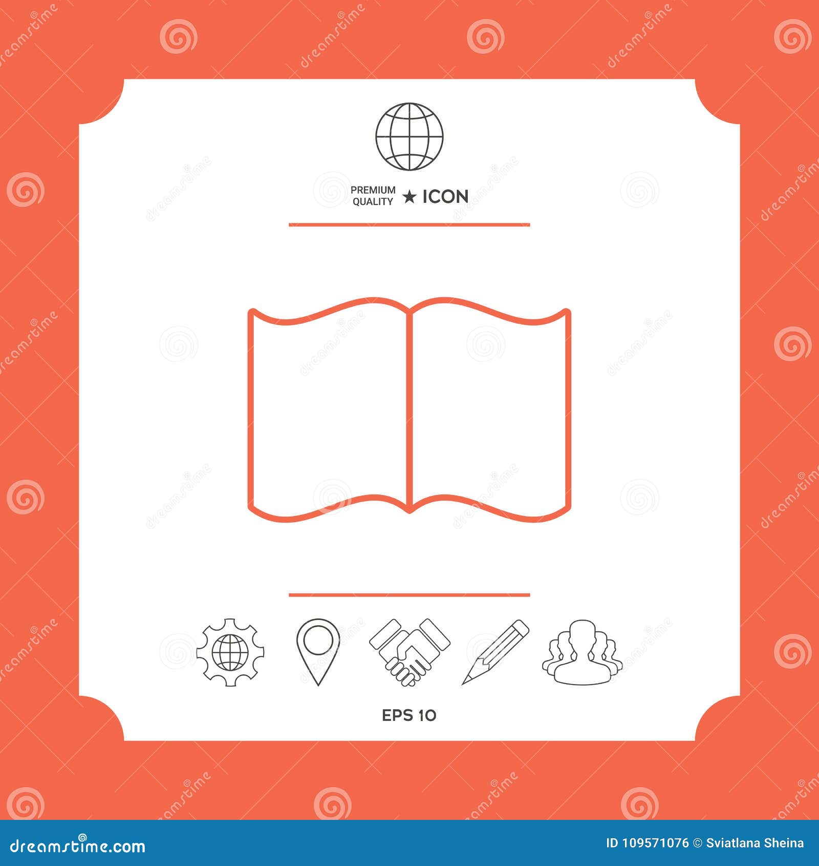 Open book symbol icon stock vector. Illustration of school - 109571076