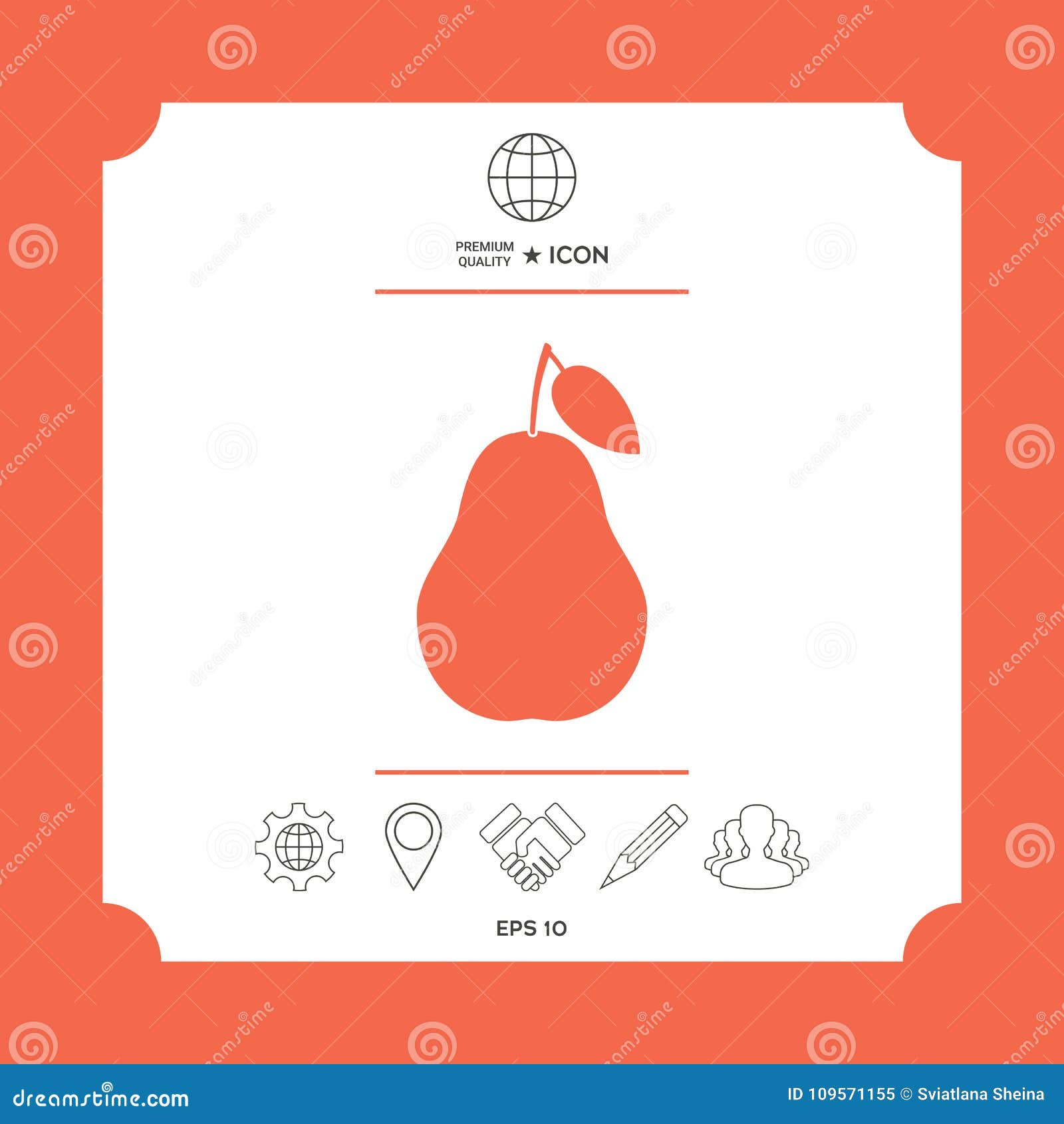 Pear symbol icon stock vector. Illustration of clean - 109571155