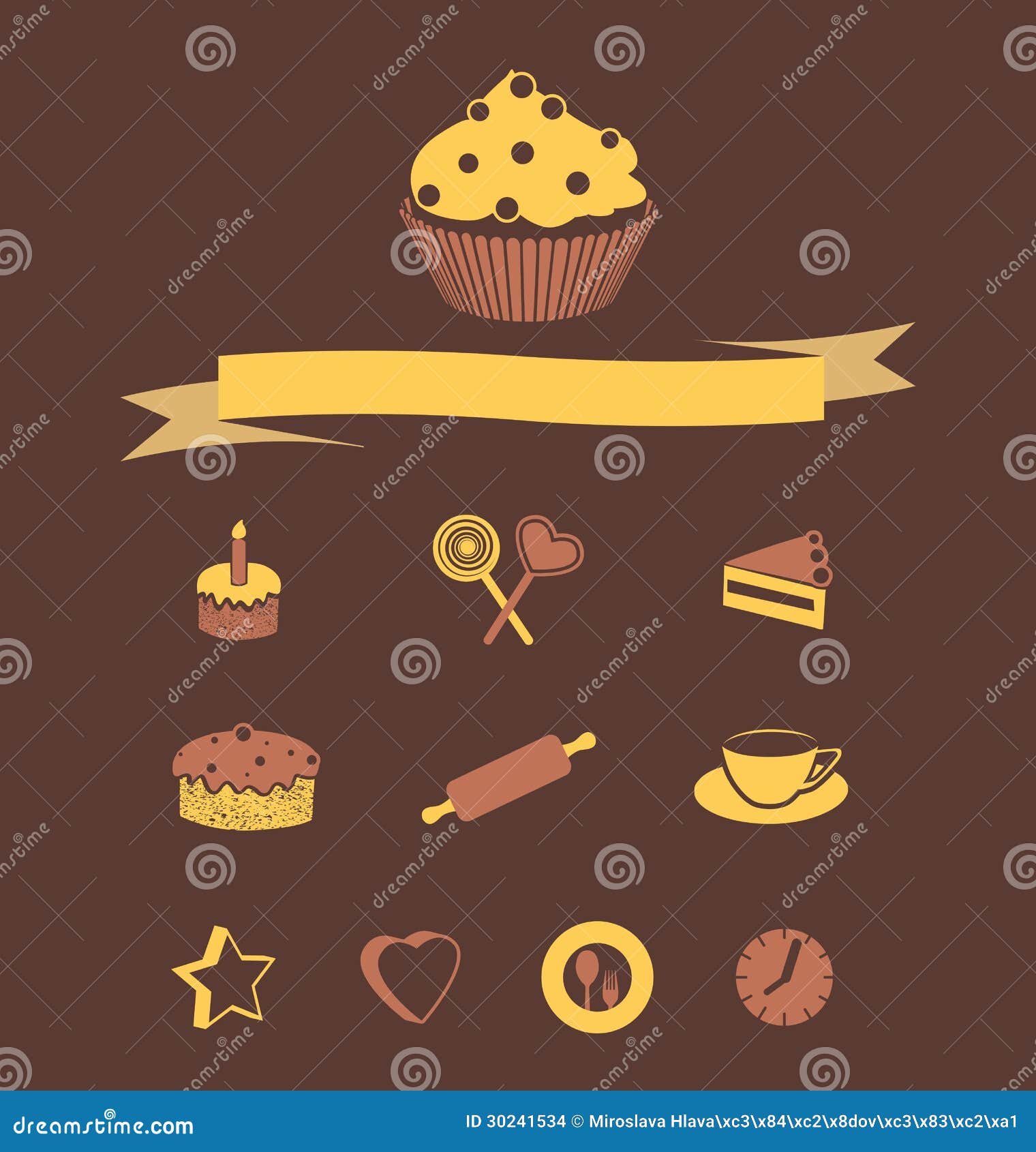 Cakes icons stock vector. Illustration of restaurant - 30241534