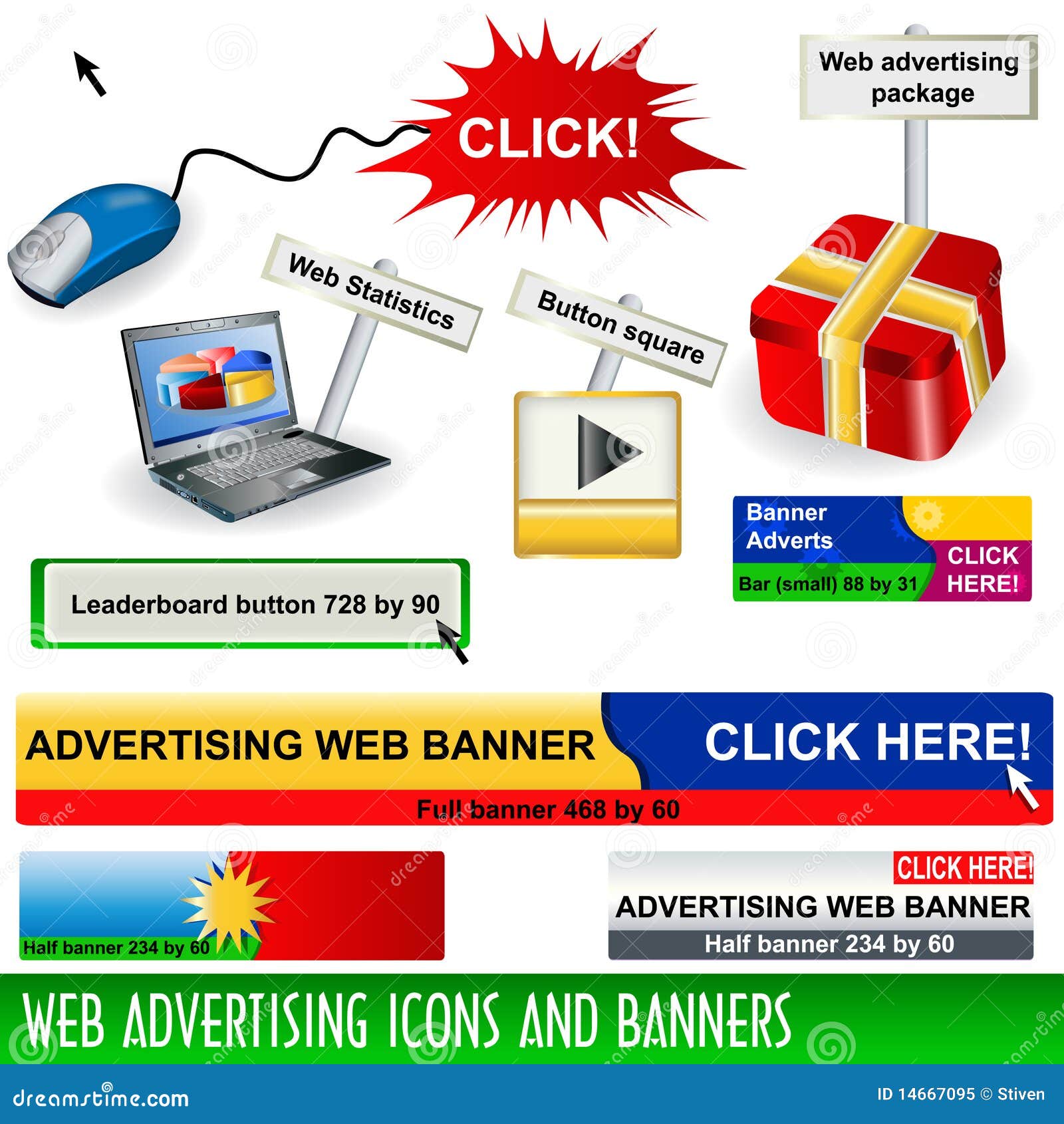 Icons and banners stock vector. Illustration of style - 14667095