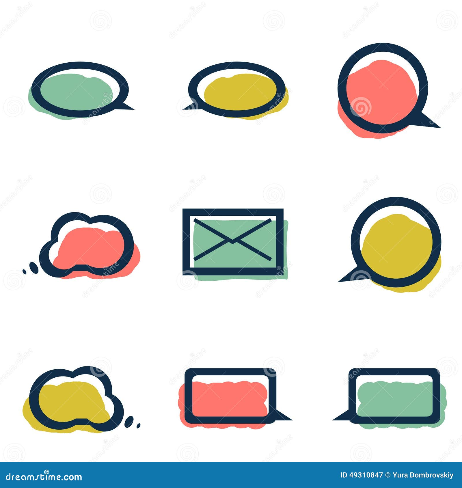 Icons, Banners for Retro Chat Stock Vector - Illustration of billboard ...