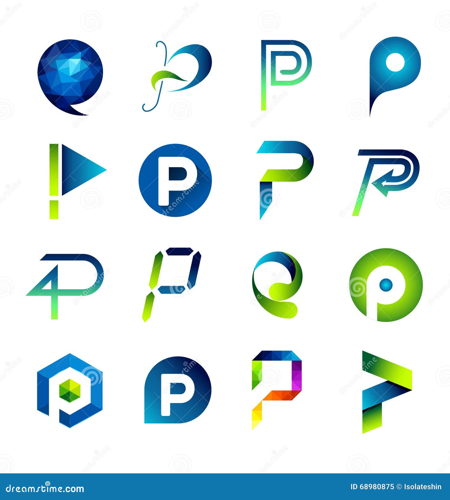 Icons Based on the Letter P Stock Vector - Illustration of geometric ...